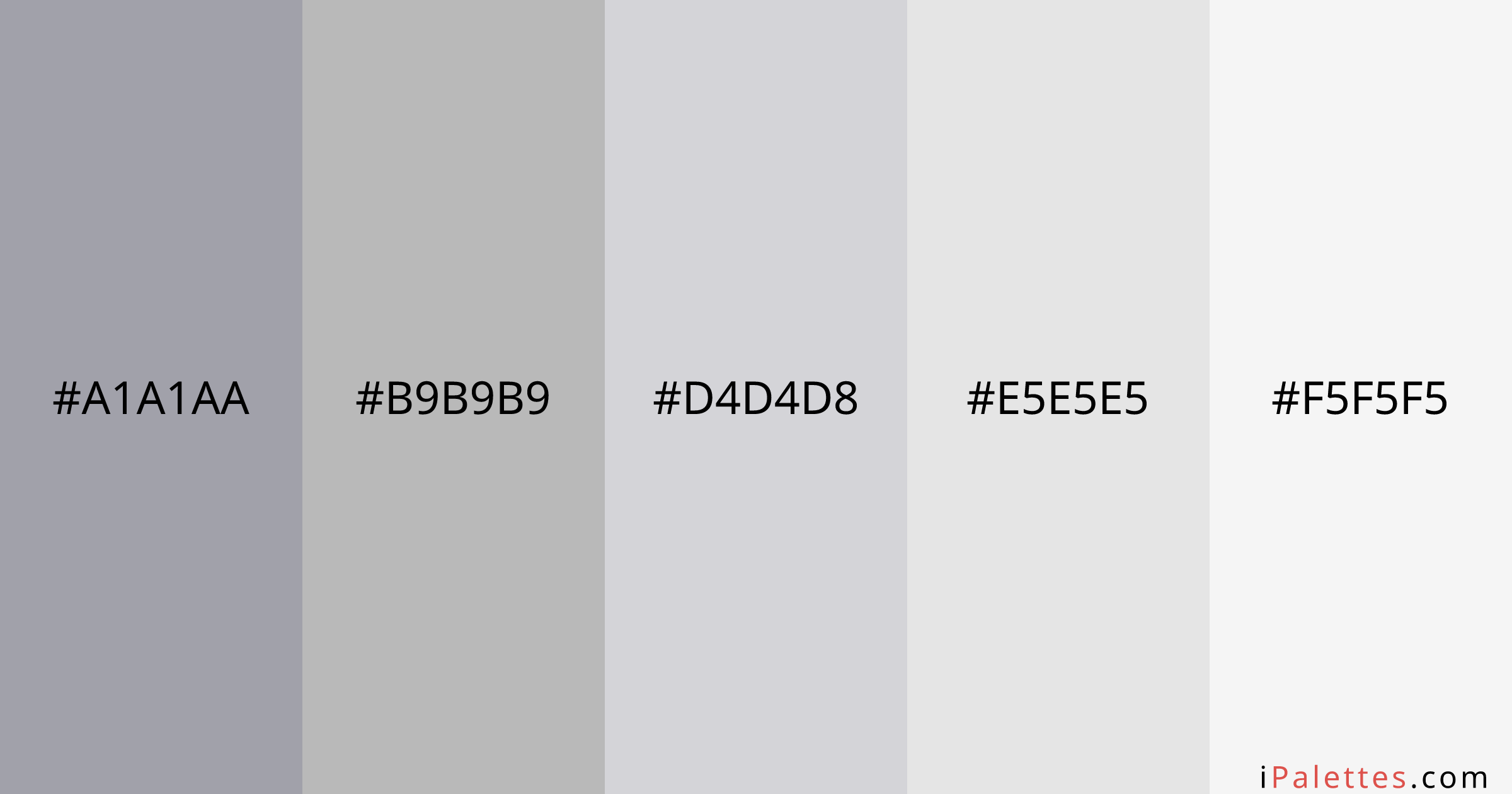 Behr zen Color Palette and colors #A1A1AA #B9B9B9 #D4D4D8 #E5E5E5 # ...