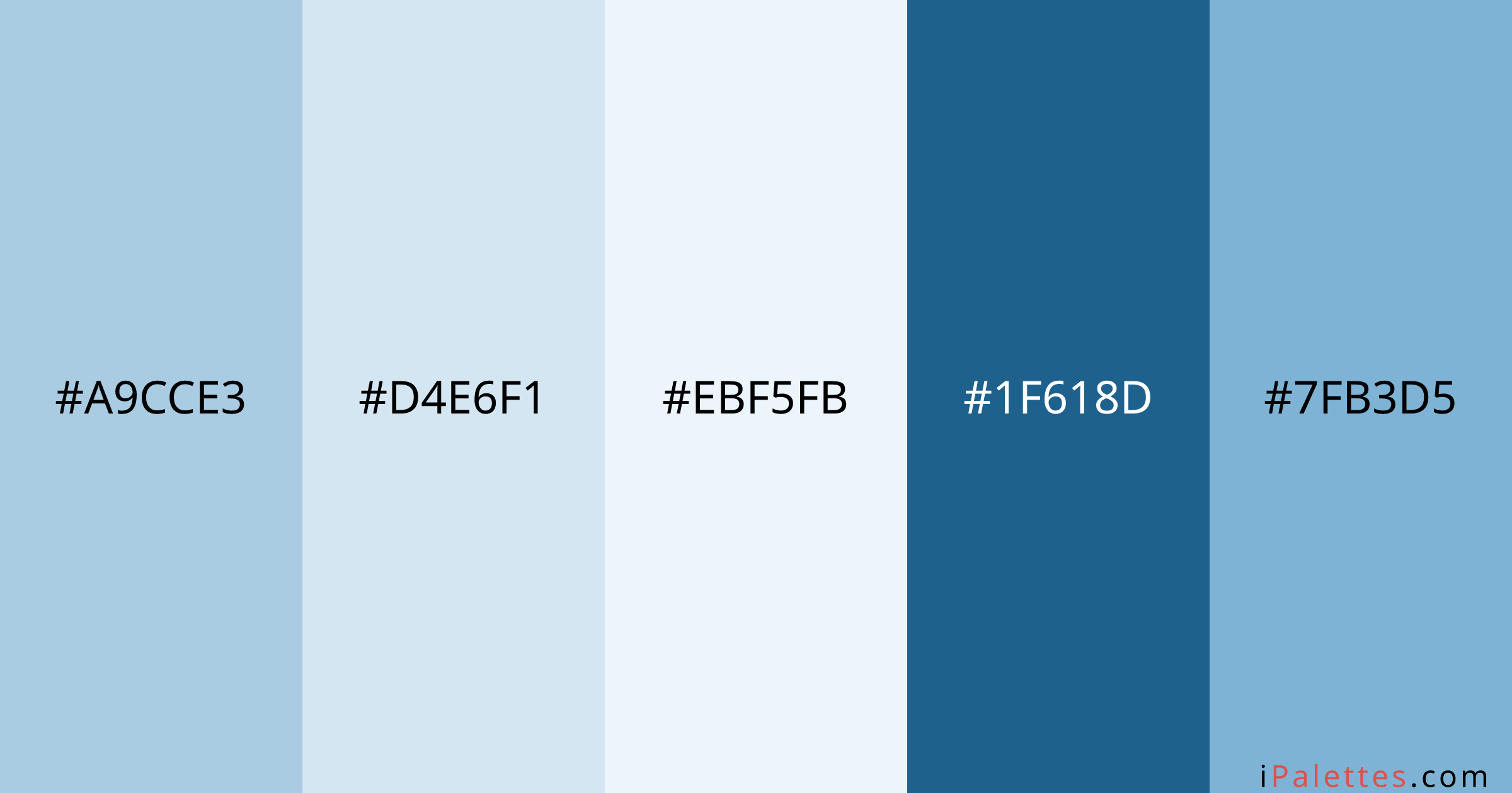 Coolers Color Color Palette and colors #A9CCE3 #D4E6F1 #EBF5FB #1F618D ...