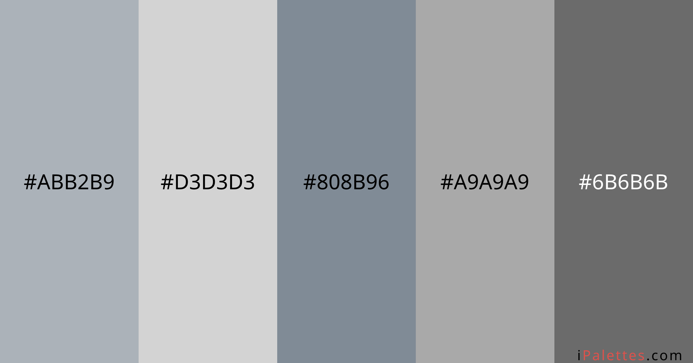 Urban Concrete Color Palette and colors #ABB2B9 #D3D3D3 #808B96 #A9A9A9 ...