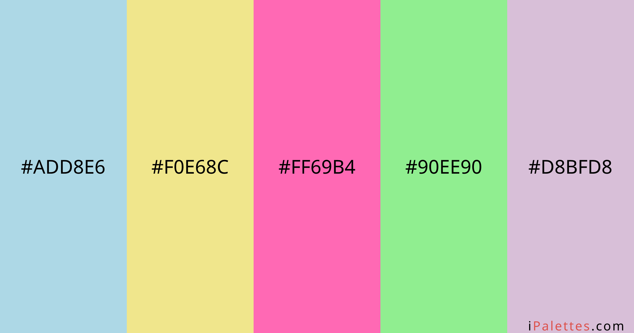 Alice in wonderland Color Palette and colors #ADD8E6 #F0E68C #FF69B4 ...