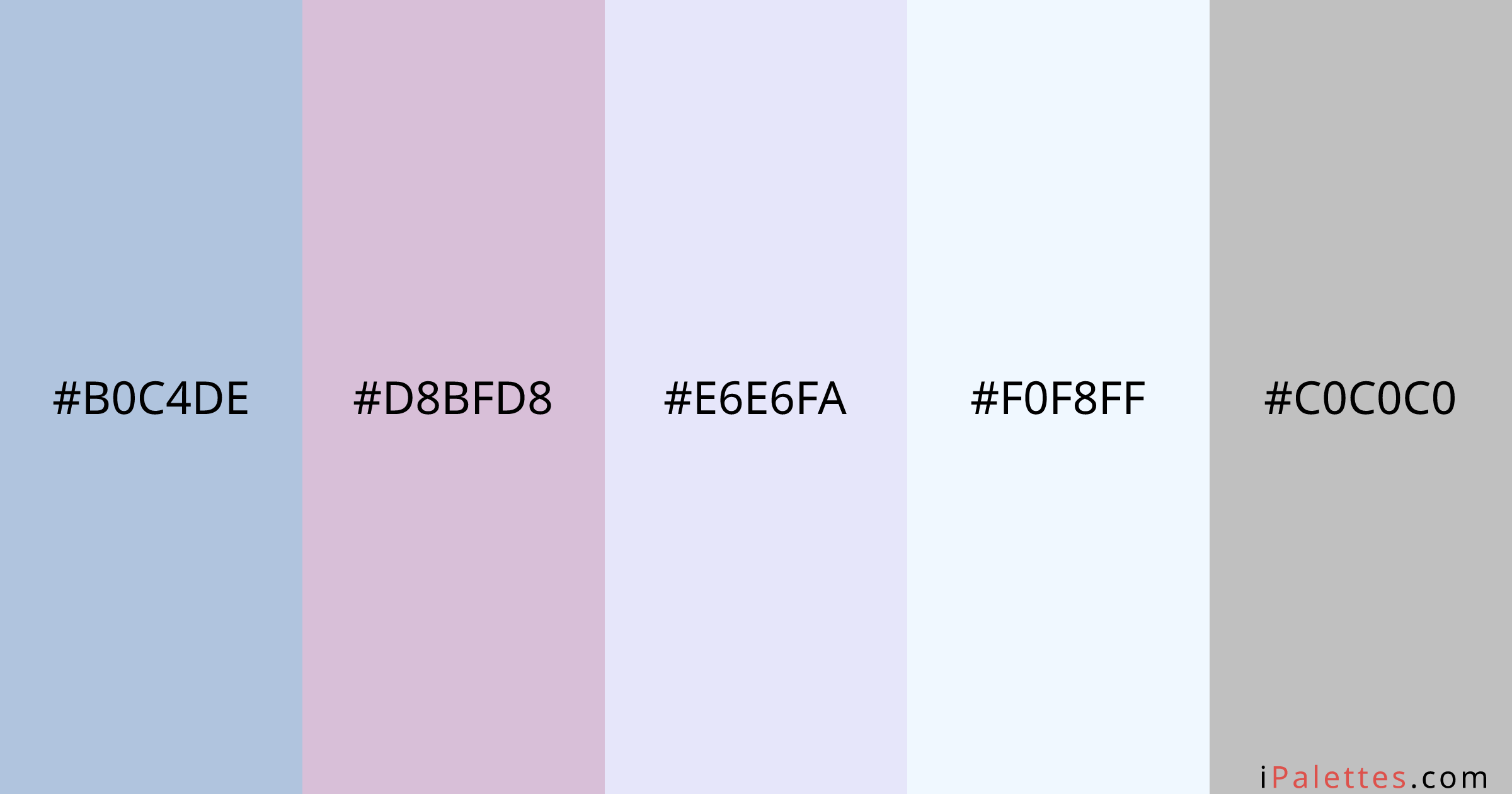 True Summer Color Palette and colors #B0C4DE #D8BFD8 #E6E6FA #F0F8FF # ...