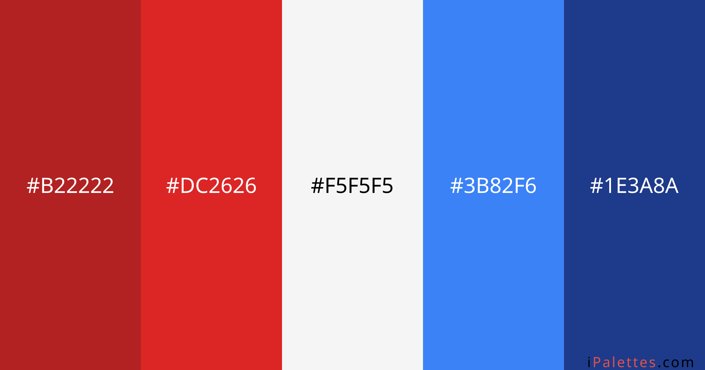American Color Palette and colors #B22222 #DC2626 #F5F5F5 #3B82F6 ...