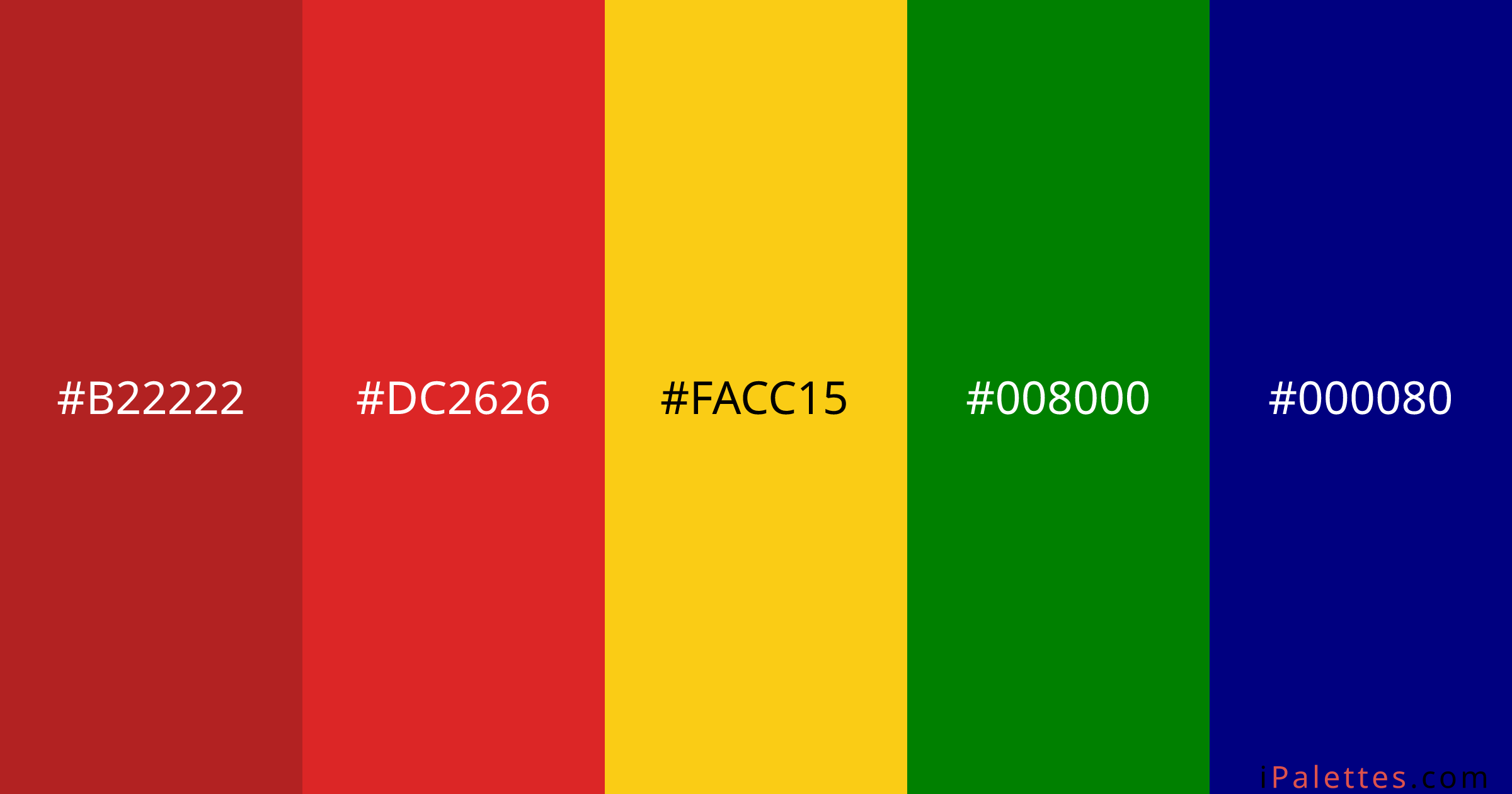 Chinese Color Palette and colors #B22222 #DC2626 #FACC15 #008000 ...