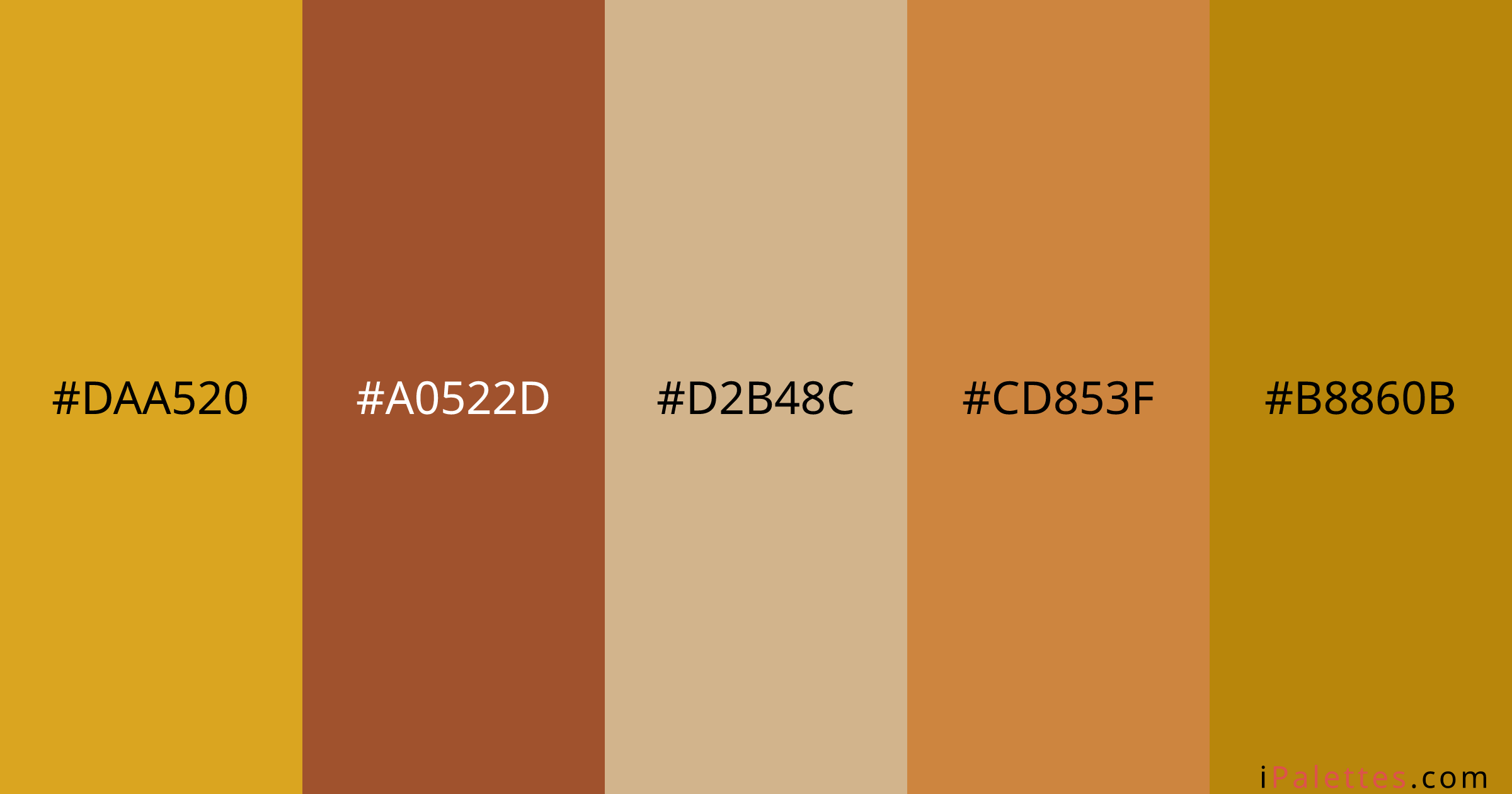 Saturn Color Palette and colors #DAA520 #A0522D #D2B48C #CD853F #B8860B ...