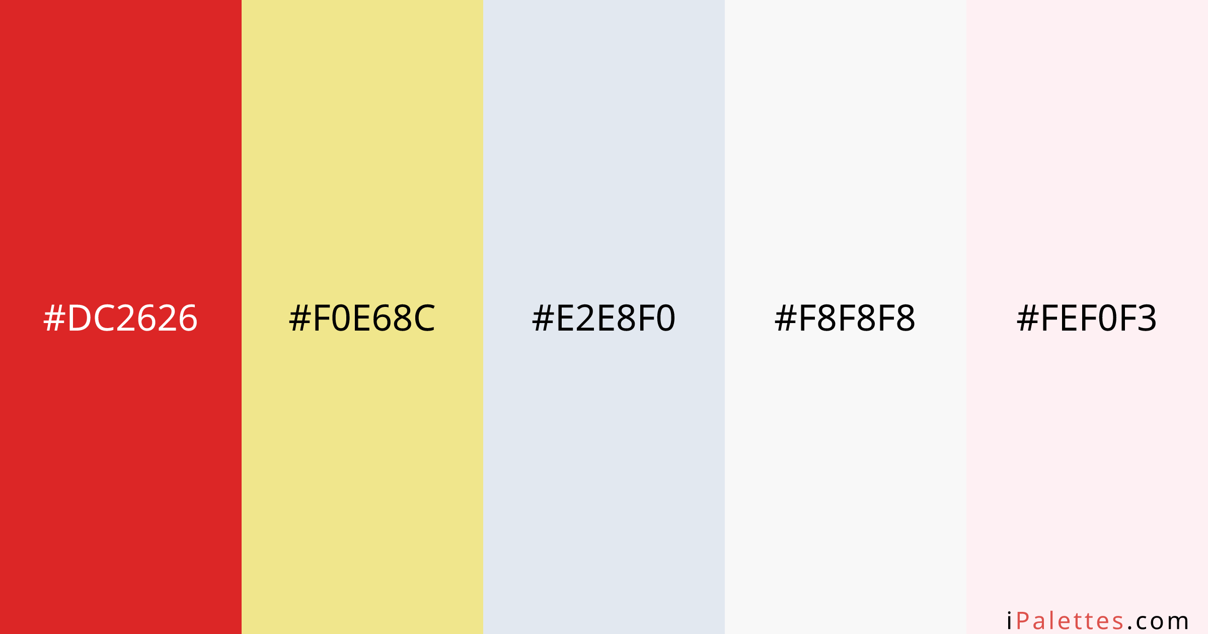 Neapolitan Color Palette and colors #DC2626 #F0E68C #E2E8F0 #F8F8F8 # ...