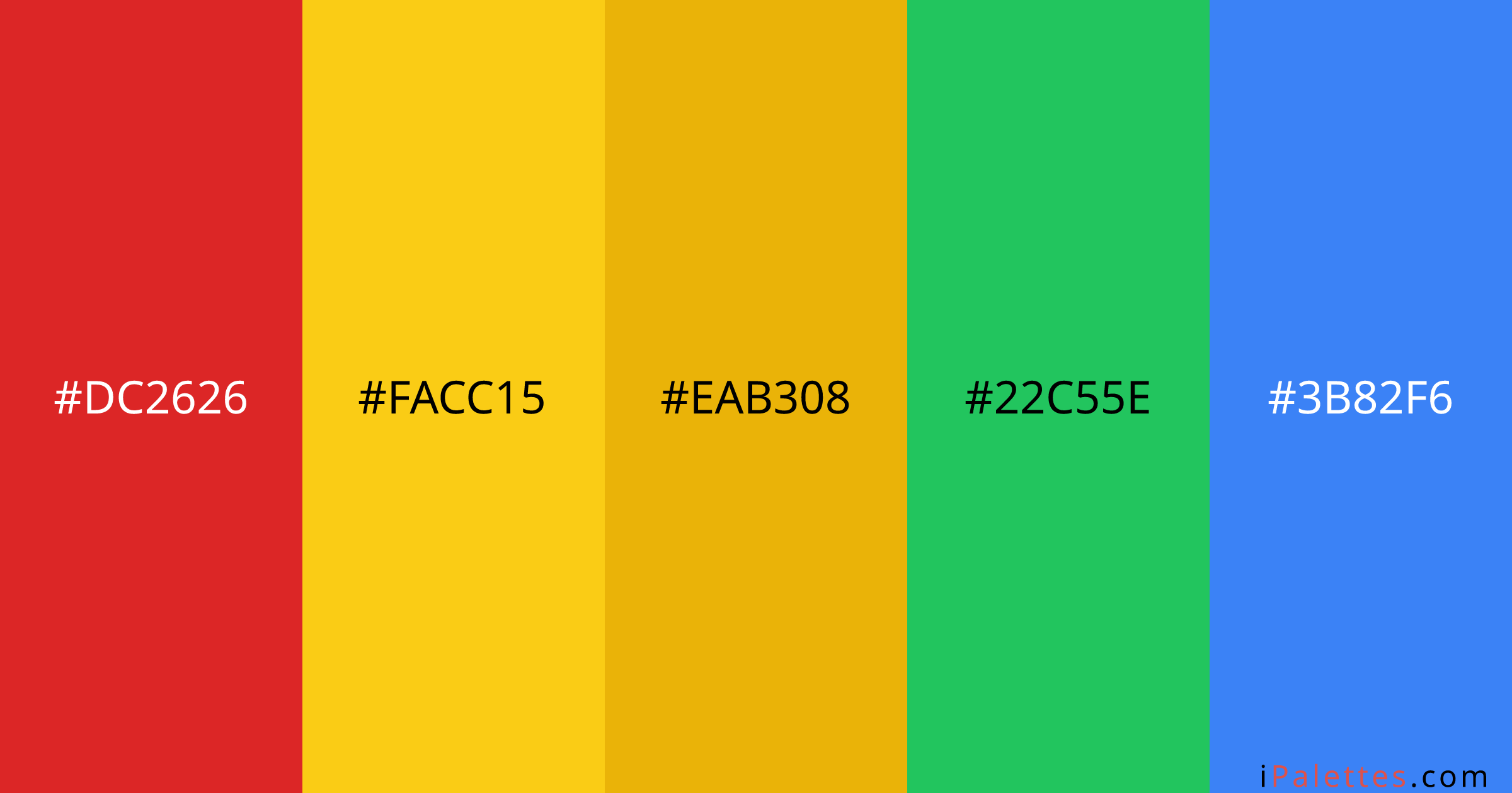 Hispanic Color Palette and colors #DC2626 #FACC15 #EAB308 #22C55E ...