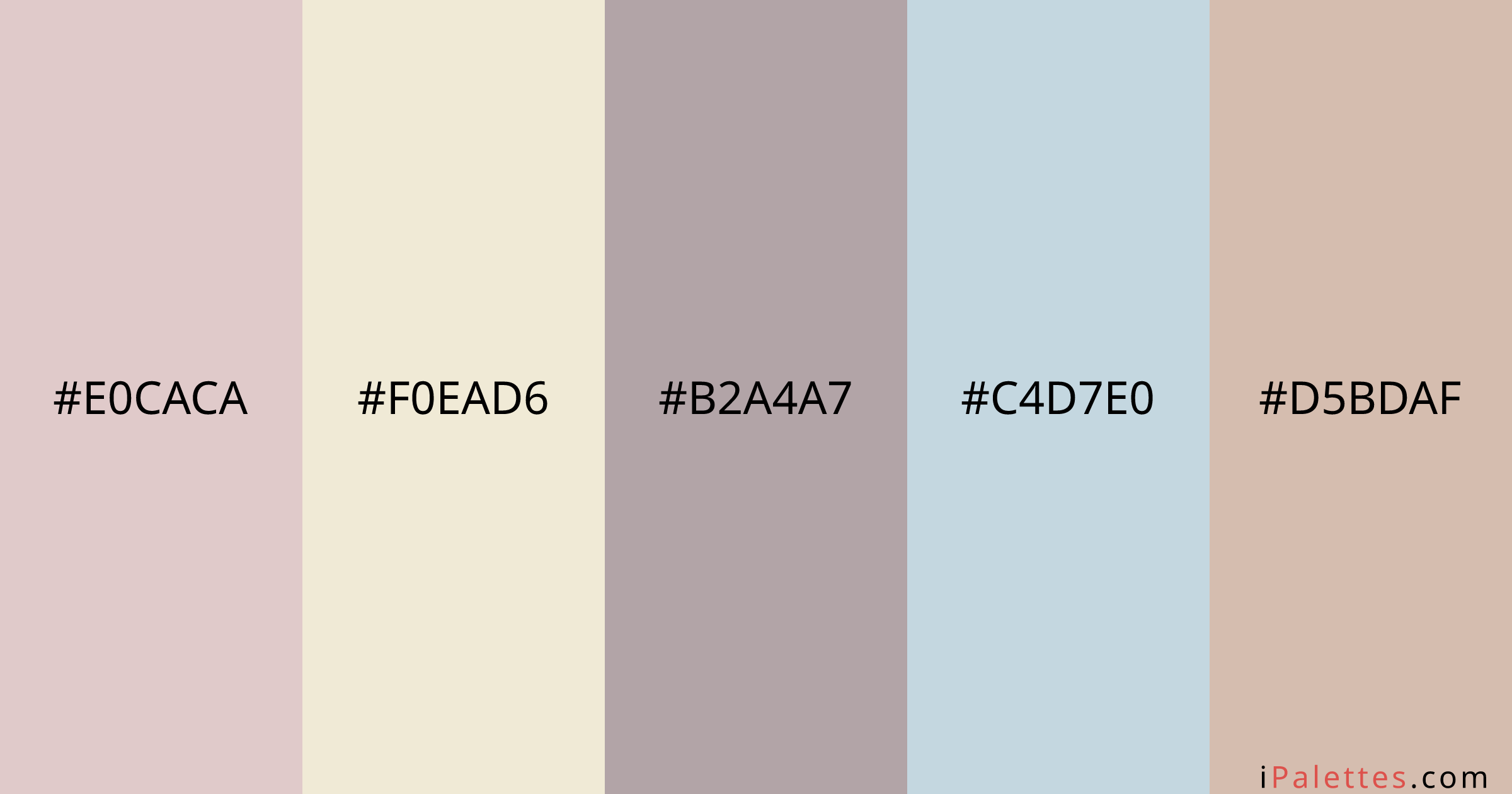 Christine book palette Color Palette and colors #E0CACA #F0EAD6 #B2A4A7 ...