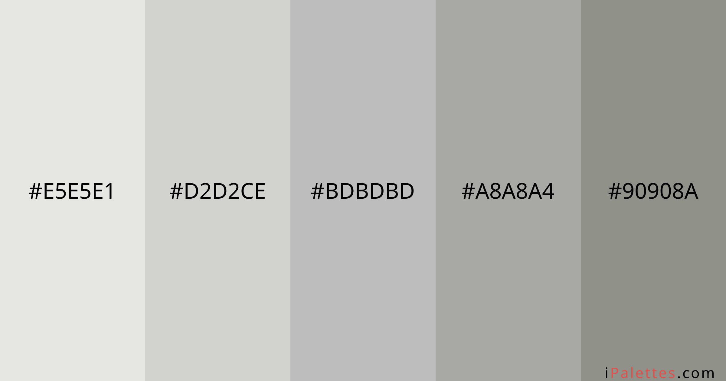 Behr dolphin fin Color Palette and colors #E5E5E1 #D2D2CE #BDBDBD # ...