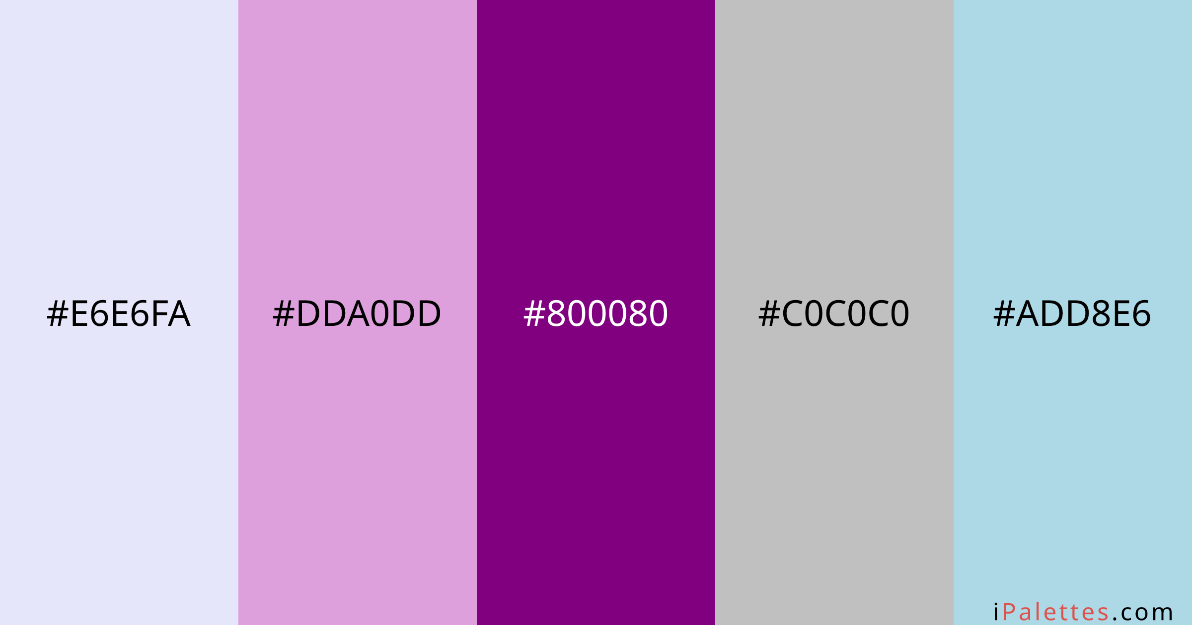 Taylor Swift Color Palette and colors #E6E6FA #DDA0DD #800080 #C0C0C0 # ...