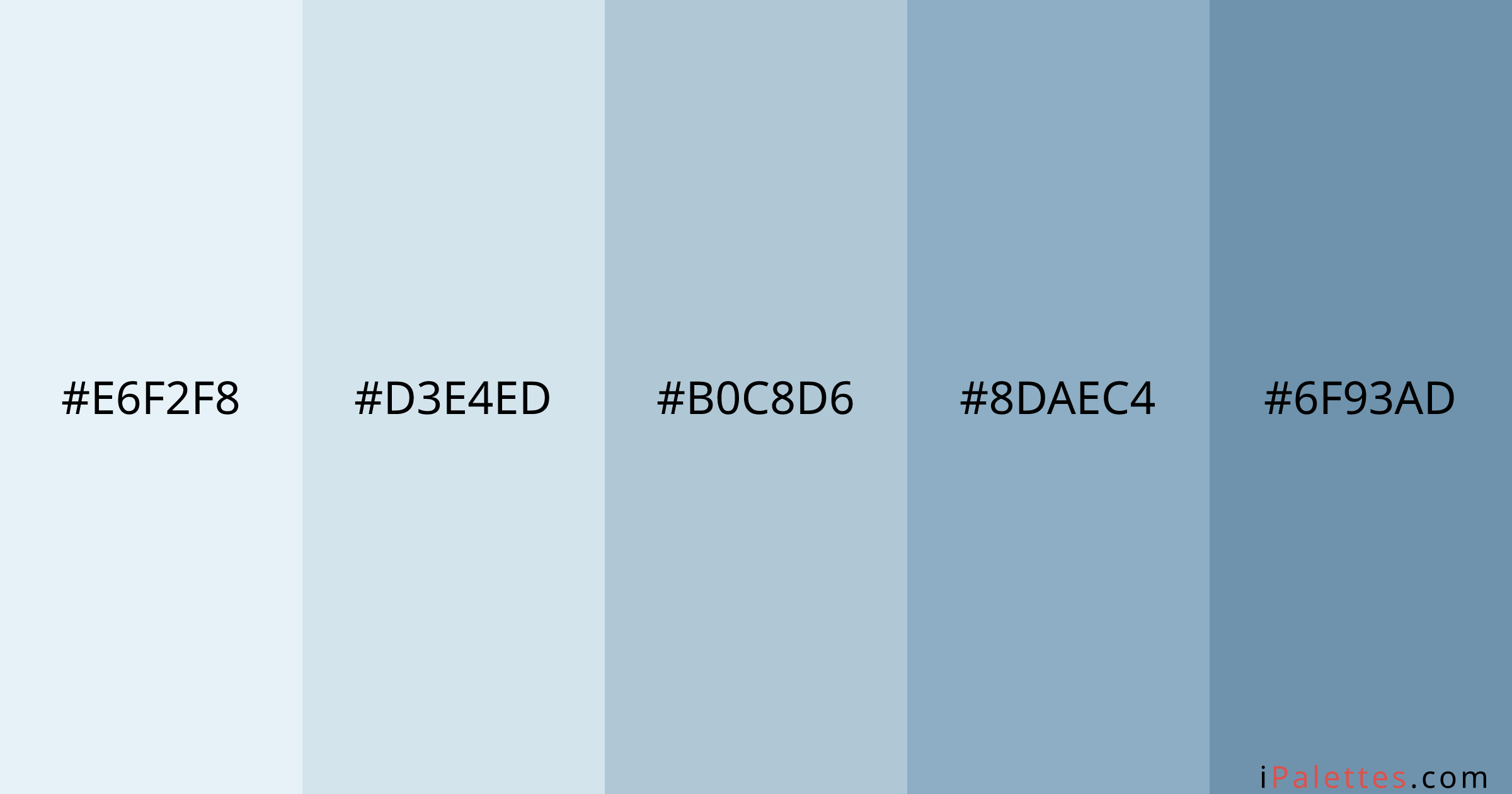 January Color Palette and colors #E6F2F8 #D3E4ED #B0C8D6 #8DAEC4 ...