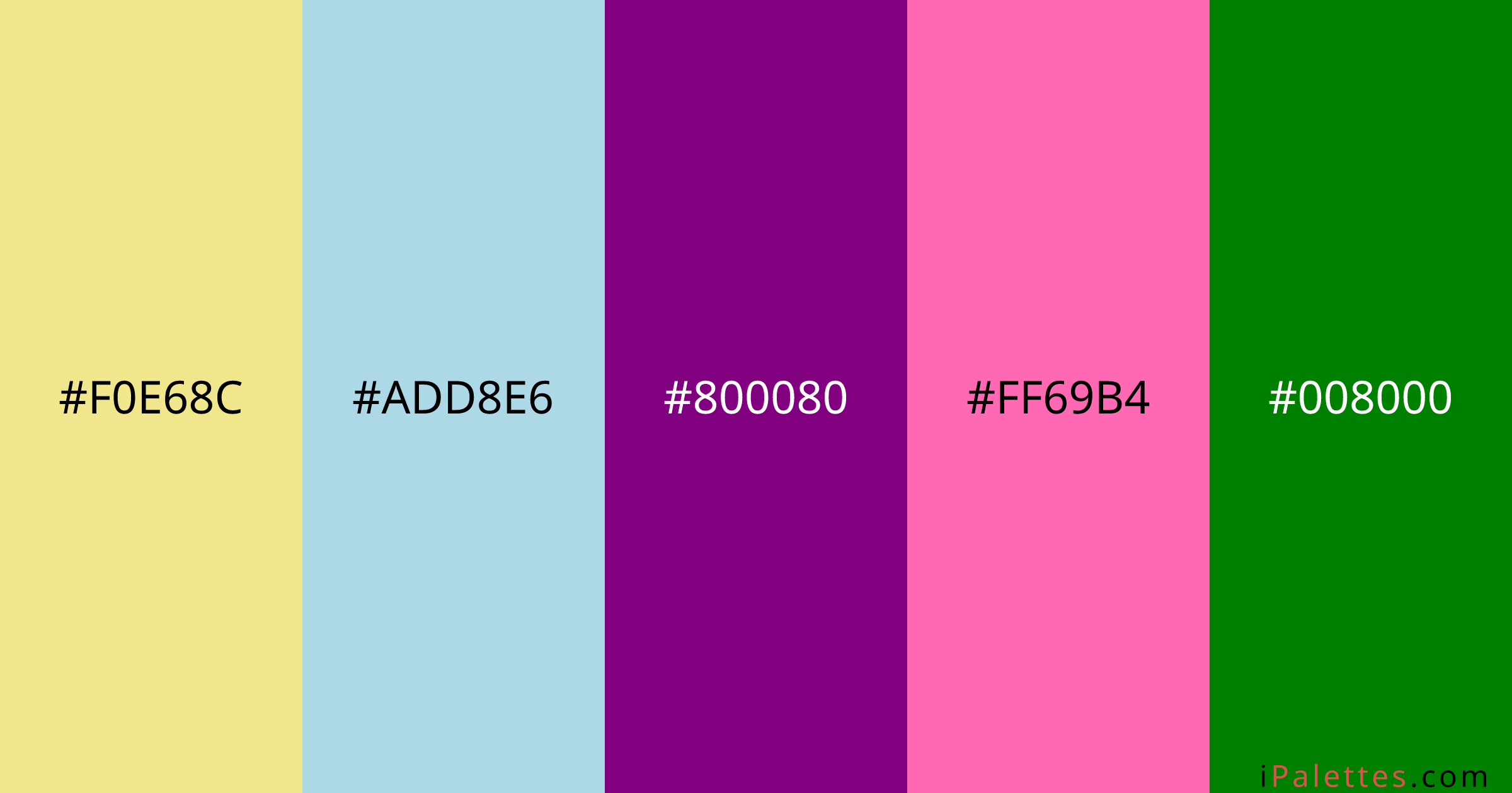 Alice in Wonderland Color Palette and colors #F0E68C #ADD8E6 #800080 # ...