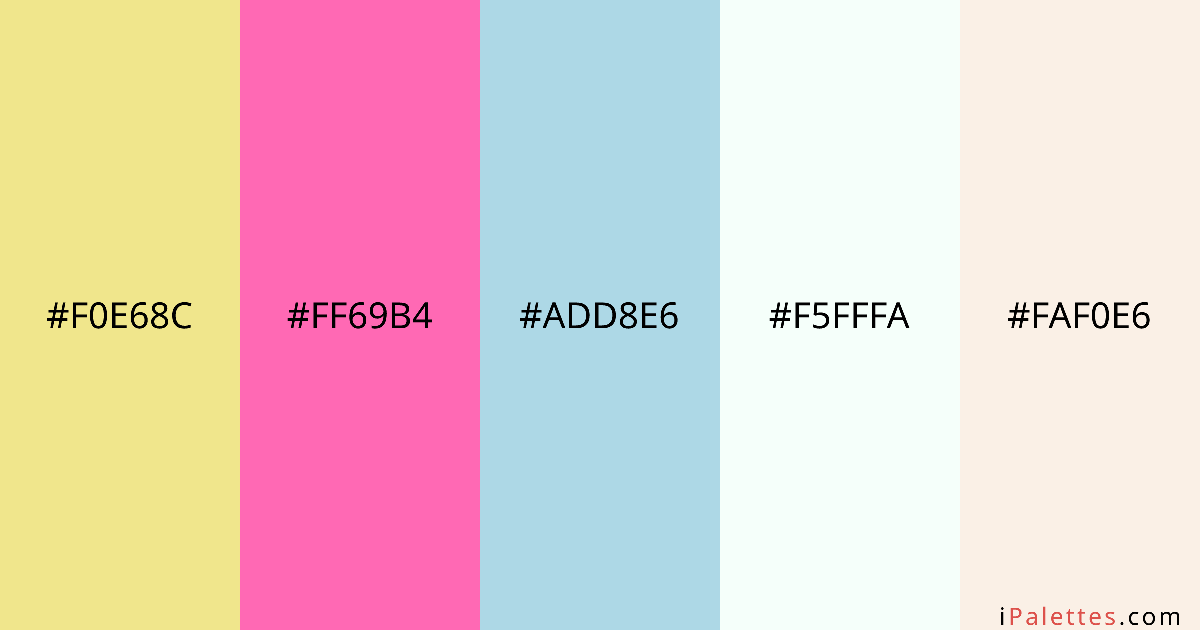 Light spring outfits Color Palette and colors #F0E68C #FF69B4 #ADD8E6 # ...