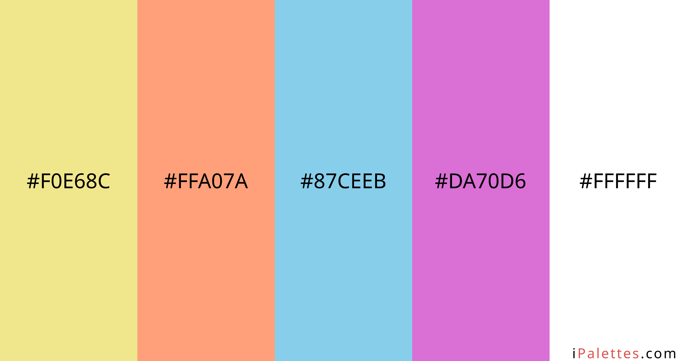 Ettusais eye edition Color Palette and colors #F0E68C #FFA07A #87CEEB # ...