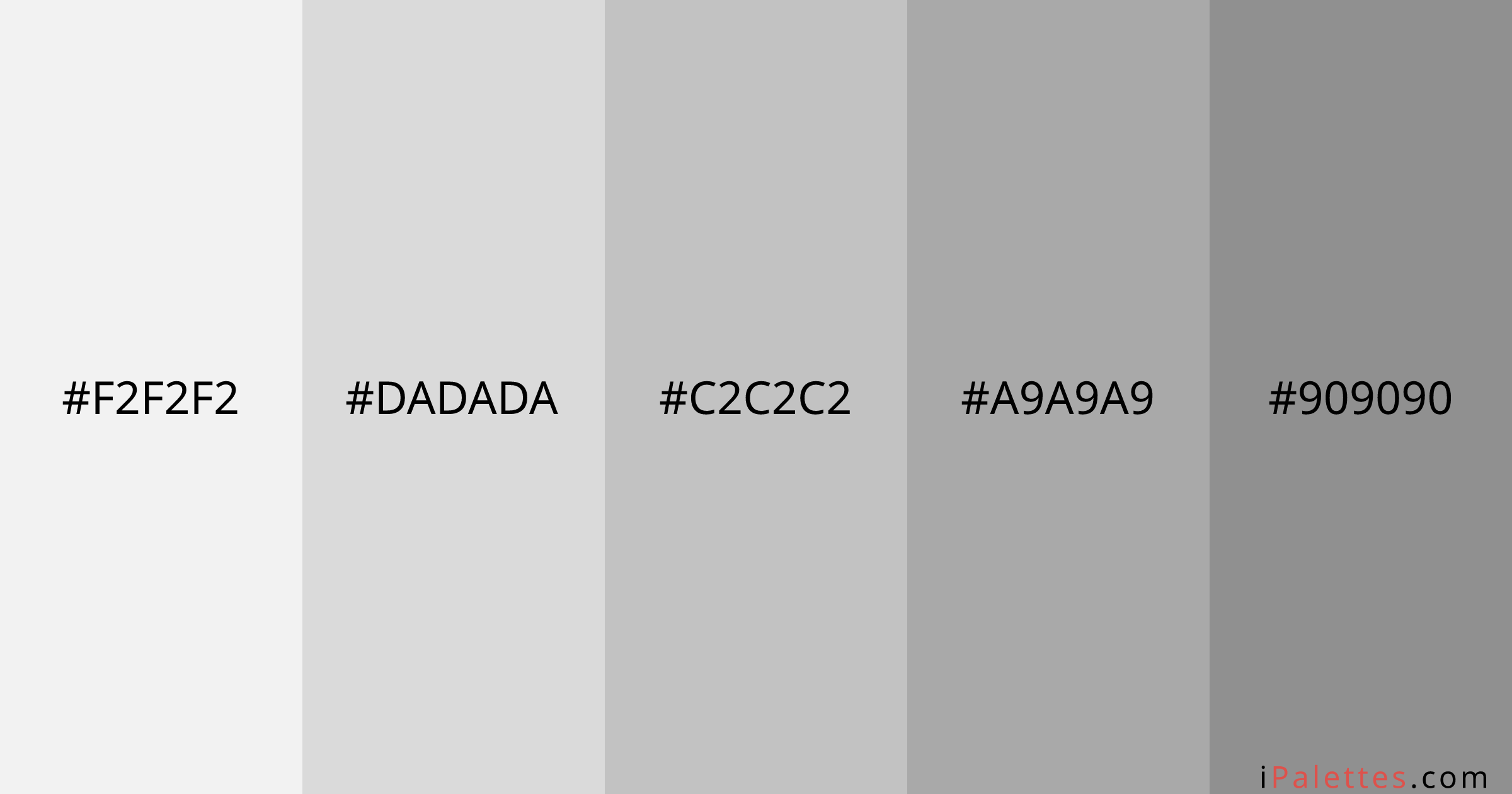 Behr zen Color Palette and colors #F2F2F2 #DADADA #C2C2C2 #A9A9A9 ...
