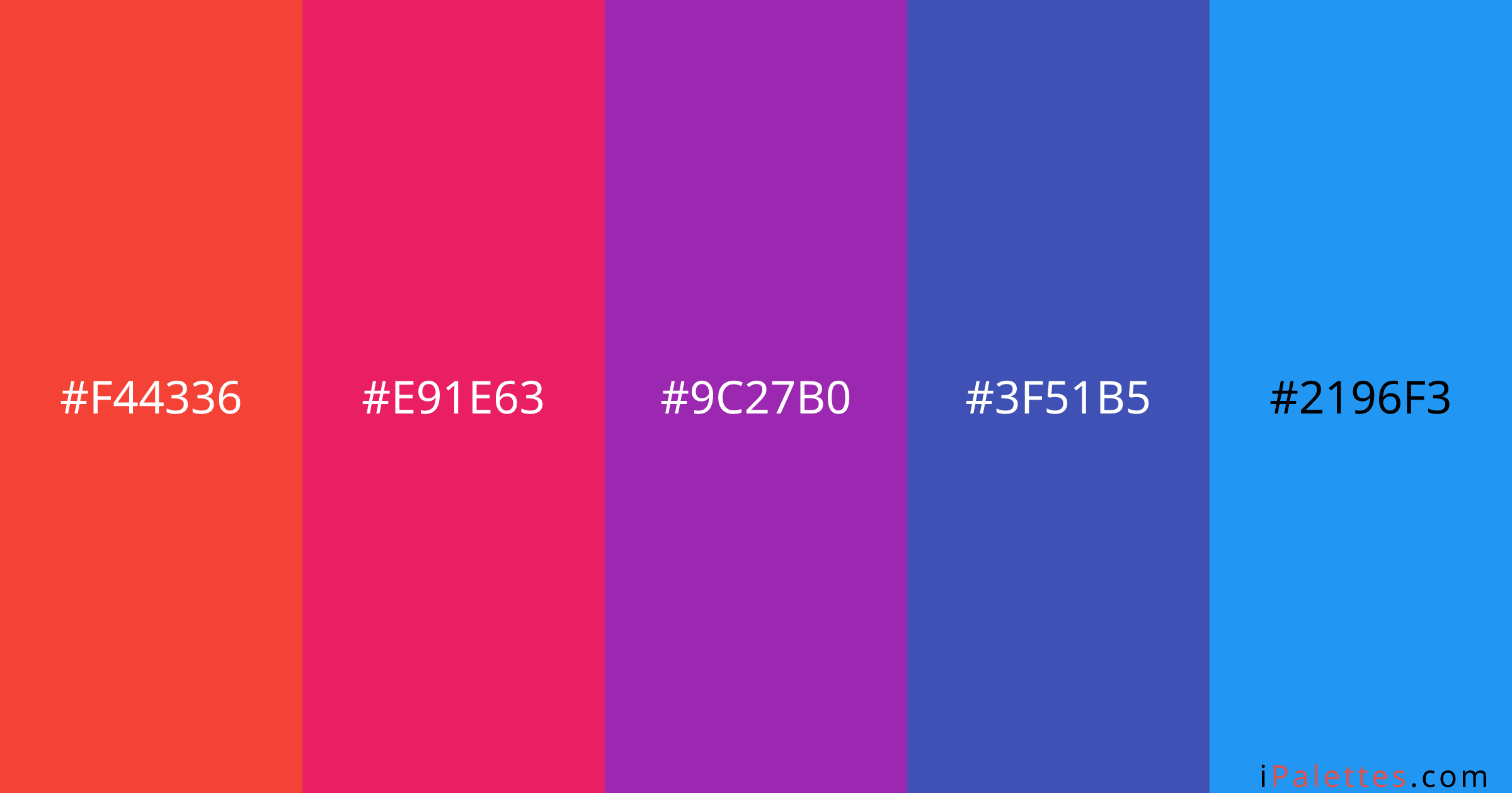 Dopamine Dressing Color Palette and colors #F44336 #E91E63 #9C27B0 ...