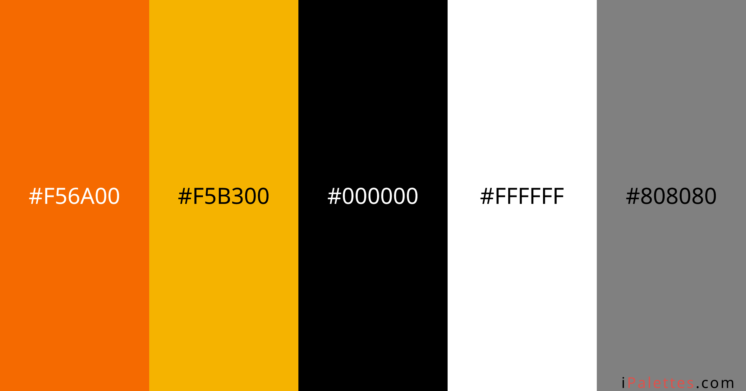 Clemson Color Palette and colors #F56A00 #F5B300 #000000 #FFFFFF ...