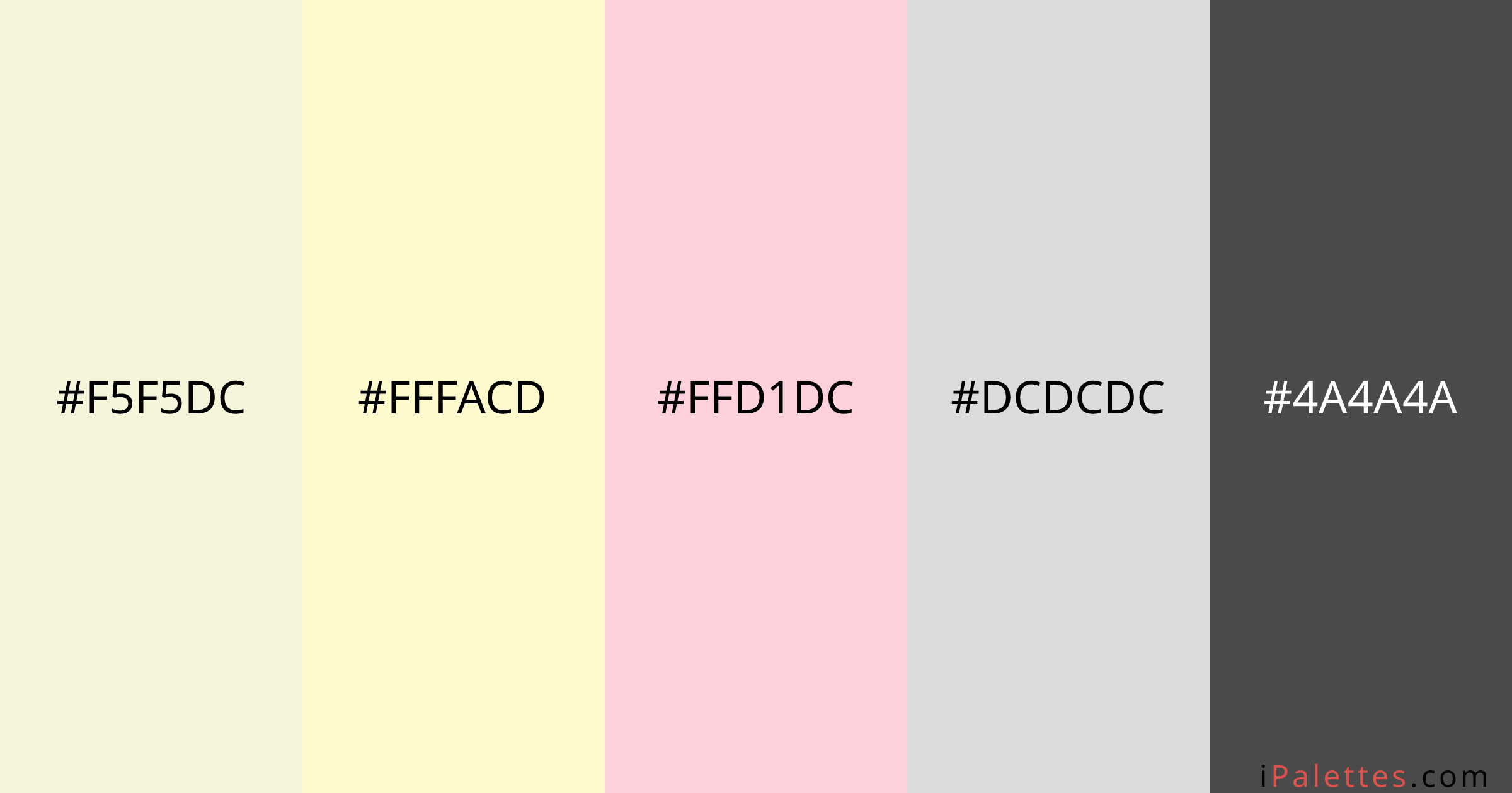 Lamball Color Palette and colors #F5F5DC #FFFACD #FFD1DC #DCDCDC ...