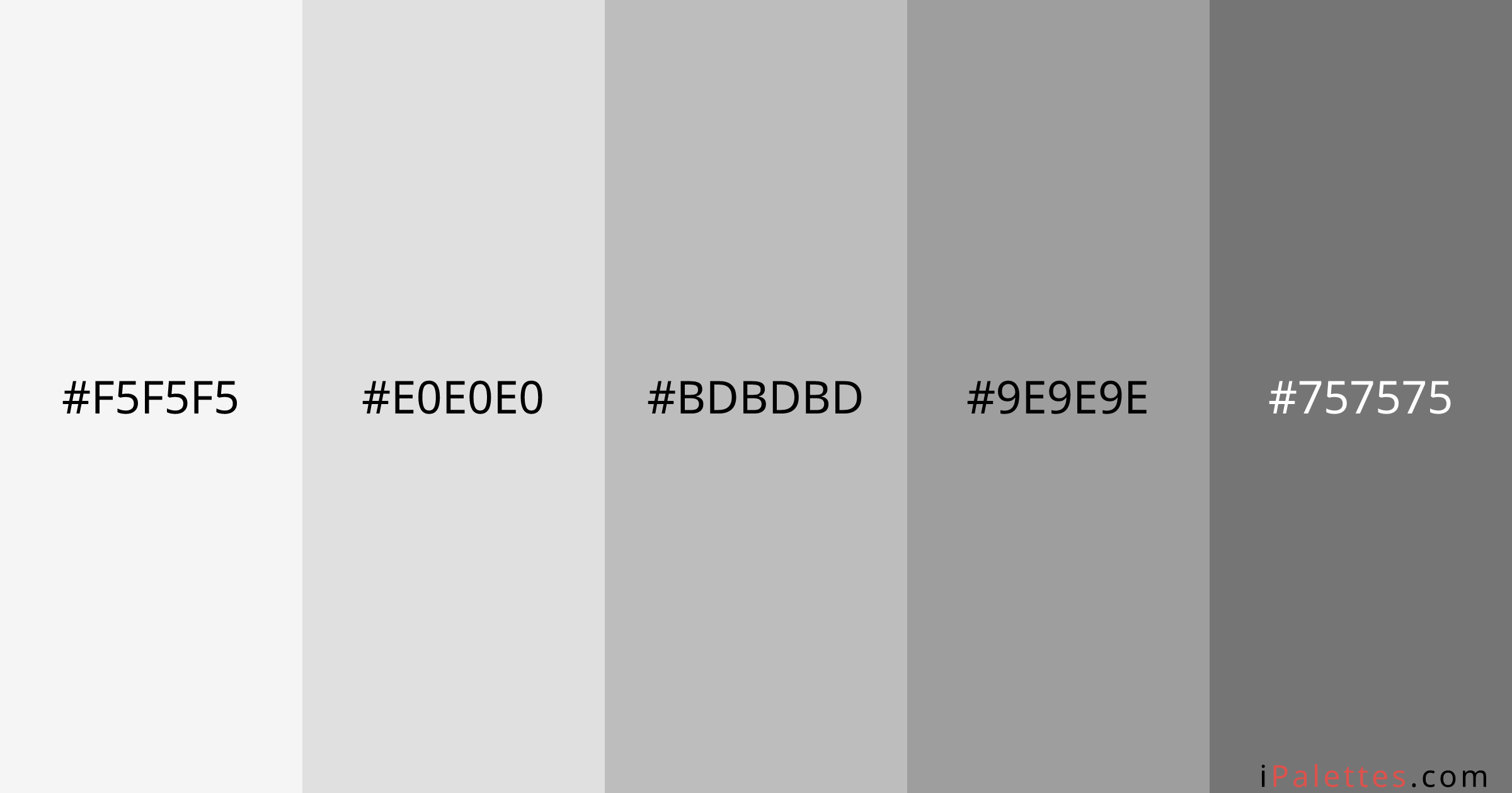 Elegant Color Palette and colors #F5F5F5 #E0E0E0 #BDBDBD #9E9E9E ...
