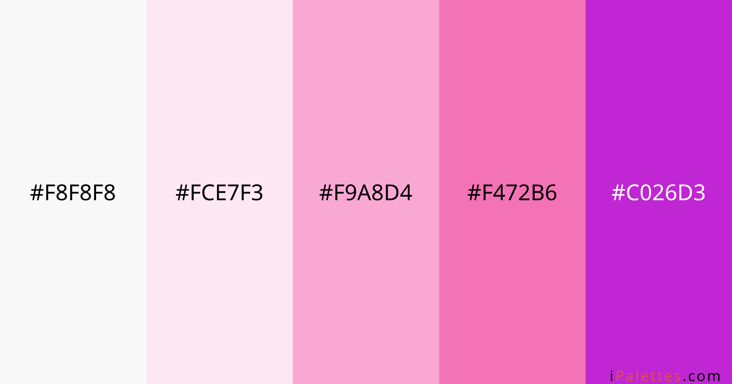Mothers day Color Palette and colors #F8F8F8 #FCE7F3 #F9A8D4 #F472B6 # ...