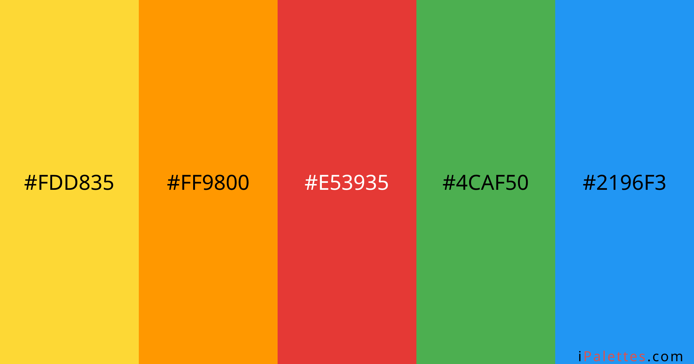 Happy New Year 2025 Color Palette and colors #FDD835 #FF9800 #E53935 ...