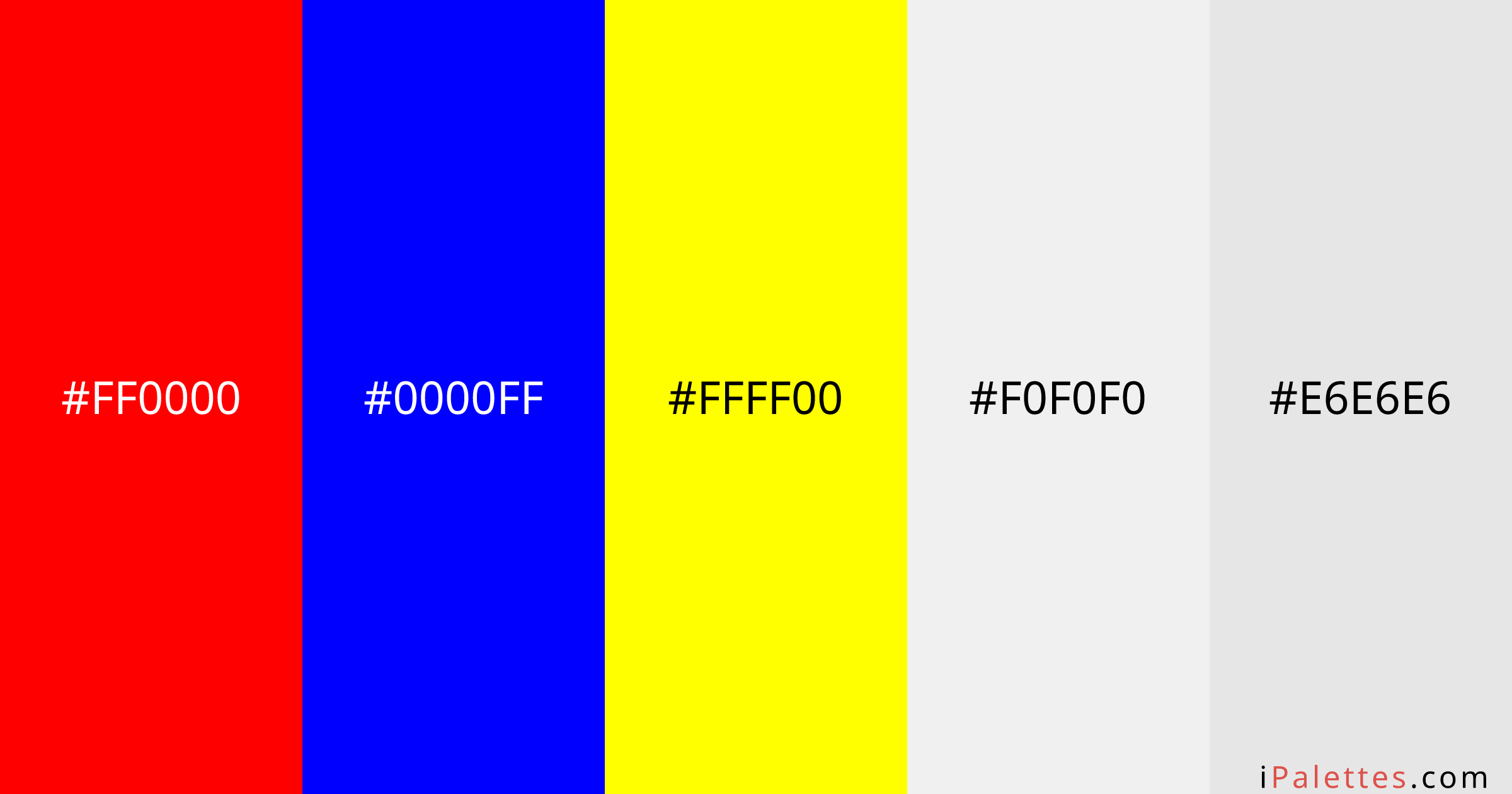 Red blue yellow Color Palette and colors #FF0000 #0000FF #FFFF00 # ...