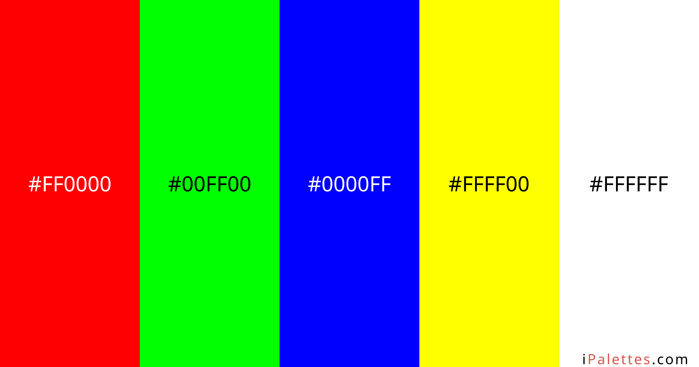 Color grading Color Palette and colors #FF0000 #00FF00 #0000FF #FFFF00 ...