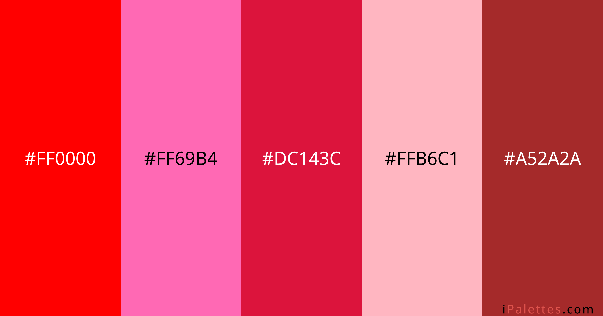 Lipstick Color Palette And Colors Ff0000 Ff69b4 Dc143c Ffb6c1