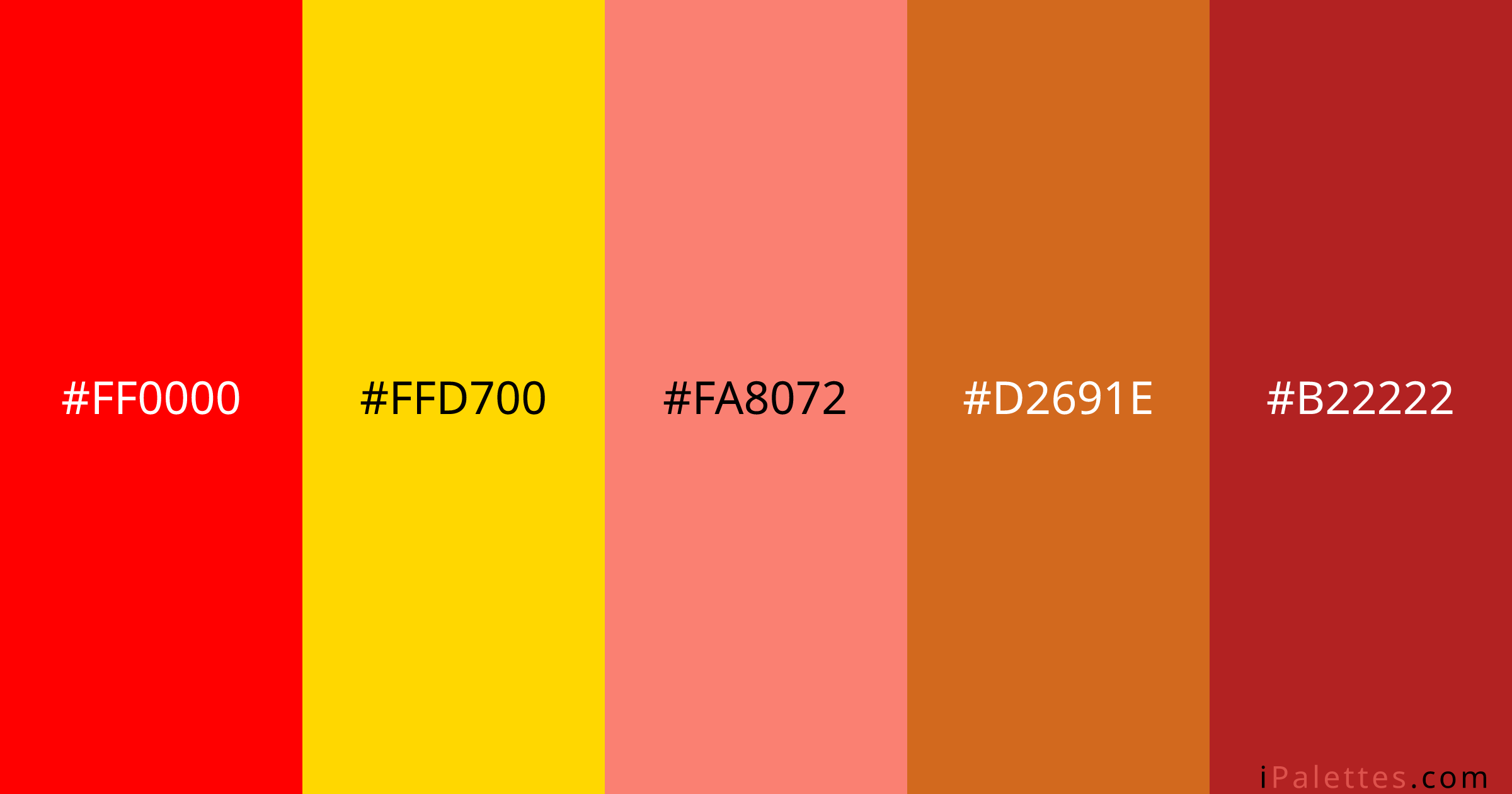 Chinese new year Color Palette and colors #FF0000 #FFD700 #FA8072 # ...