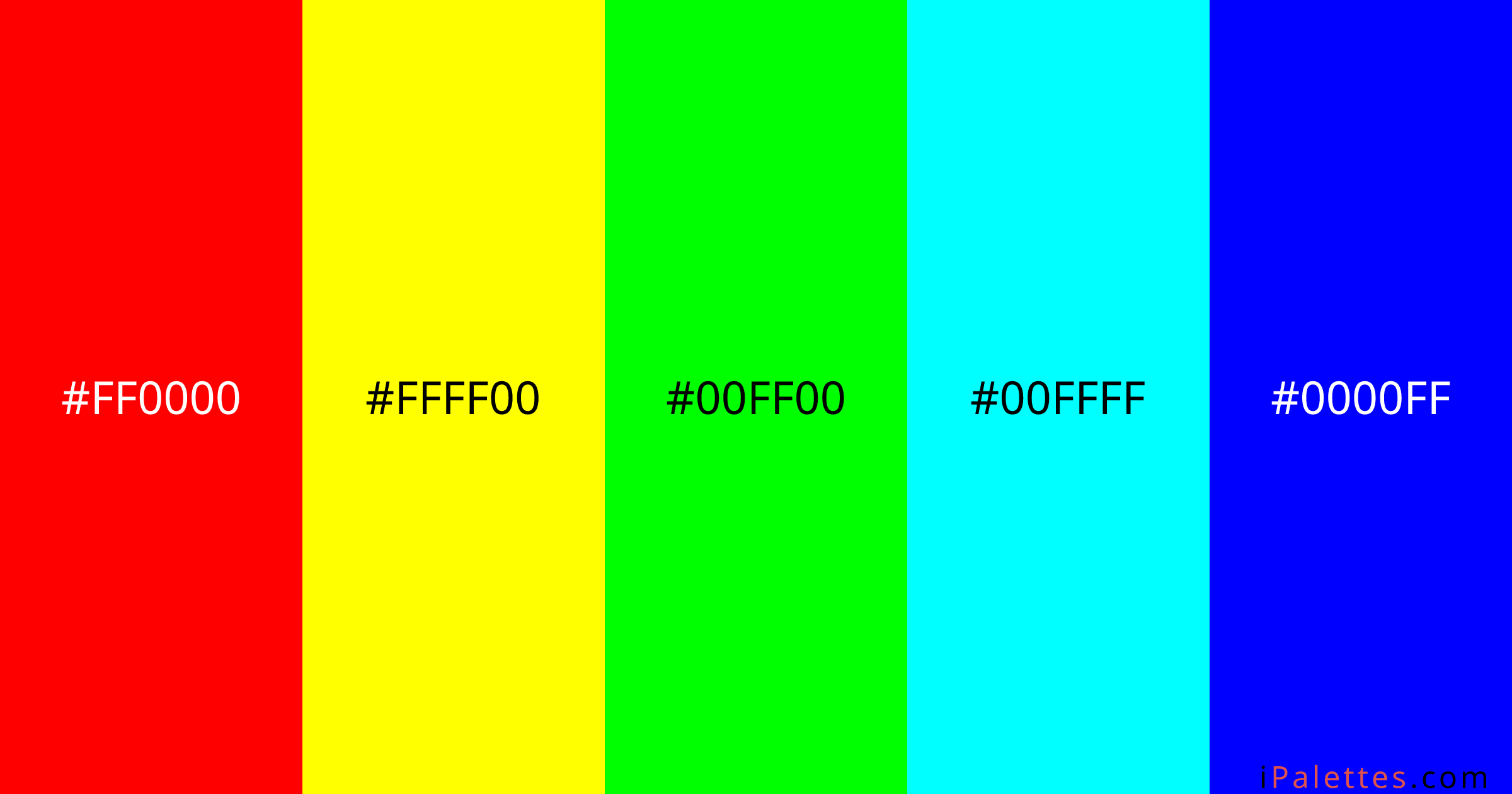 Bright color eyeshadow palette Color Palette and colors #FF0000 #FFFF00 ...