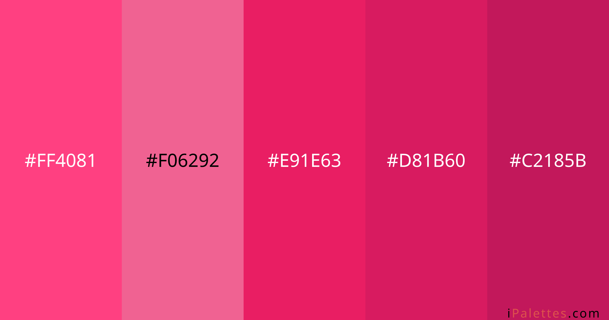 Valentine Sweet Strawberry Color Palette and colors #FF4081 #F06292 # ...