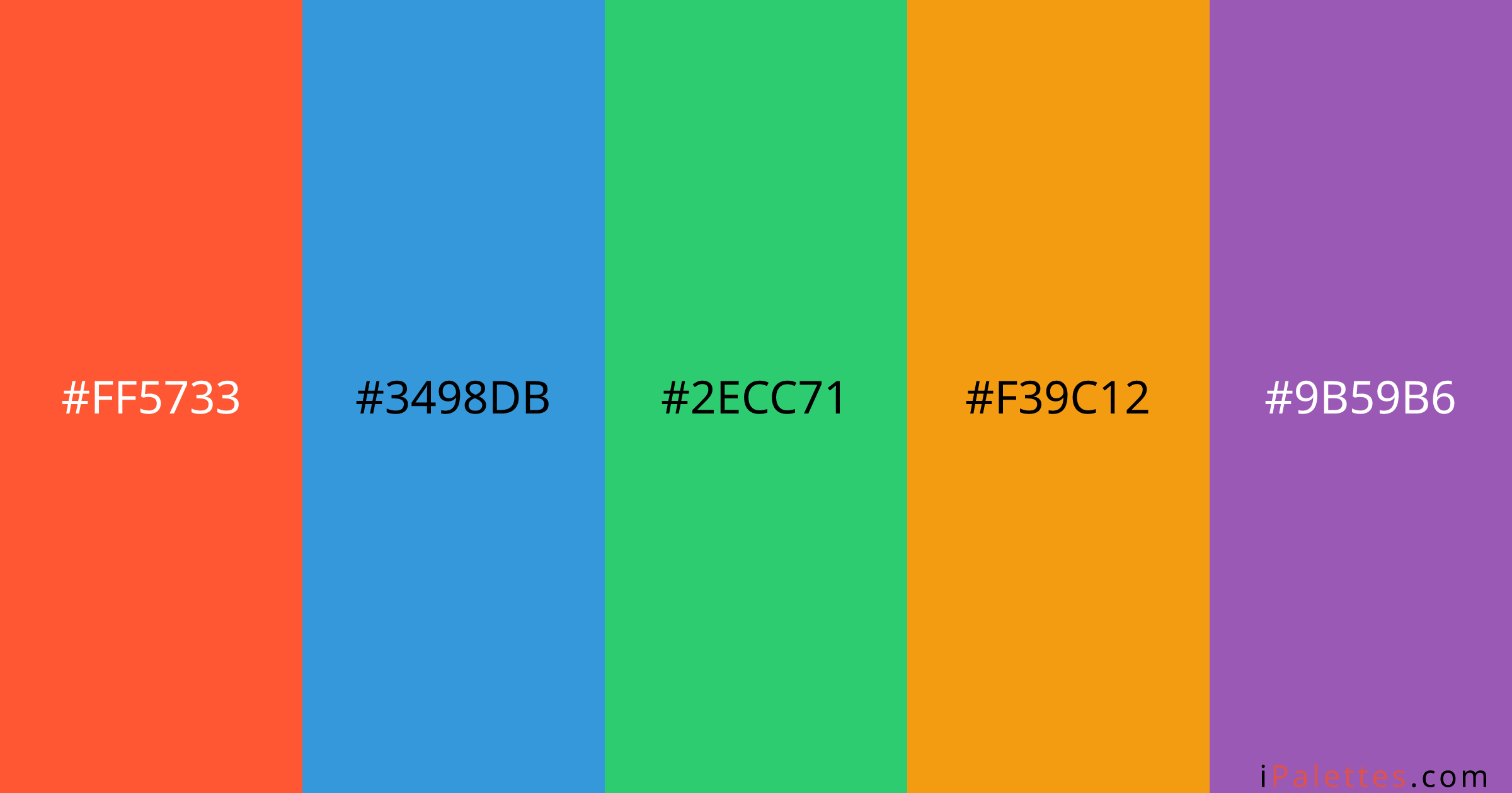 Abstract Color Palette and colors #FF5733 #3498DB #2ECC71 #F39C12 ...