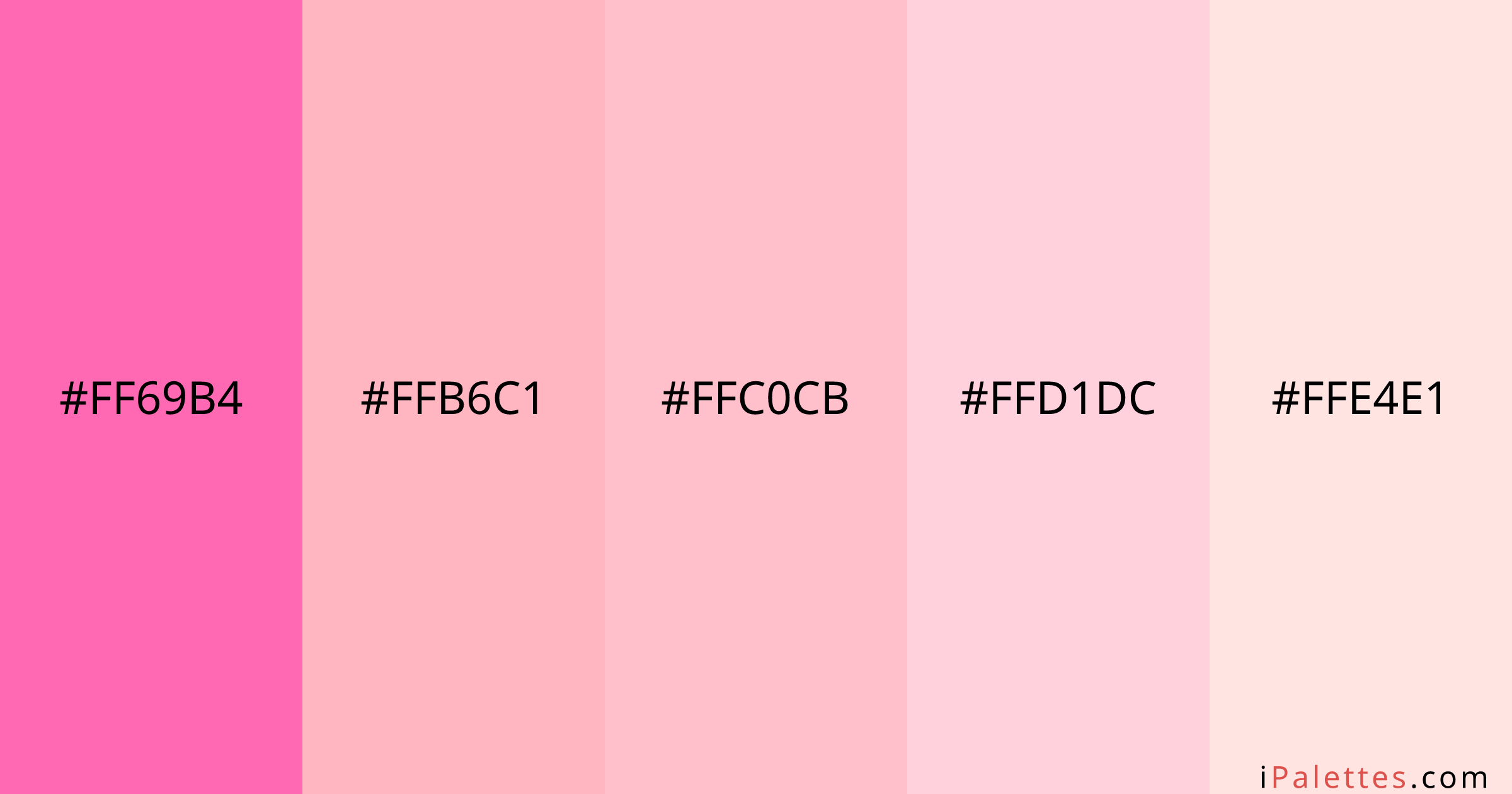 Valentine First Love Pink Color Palette and colors #FF69B4 #FFB6C1 # ...