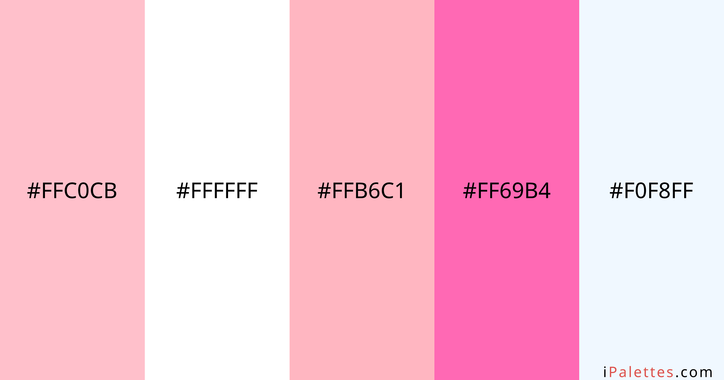 Hello Kitty Color Palette and colors #FFC0CB #FFFFFF #FFB6C1 #FF69B4 # ...
