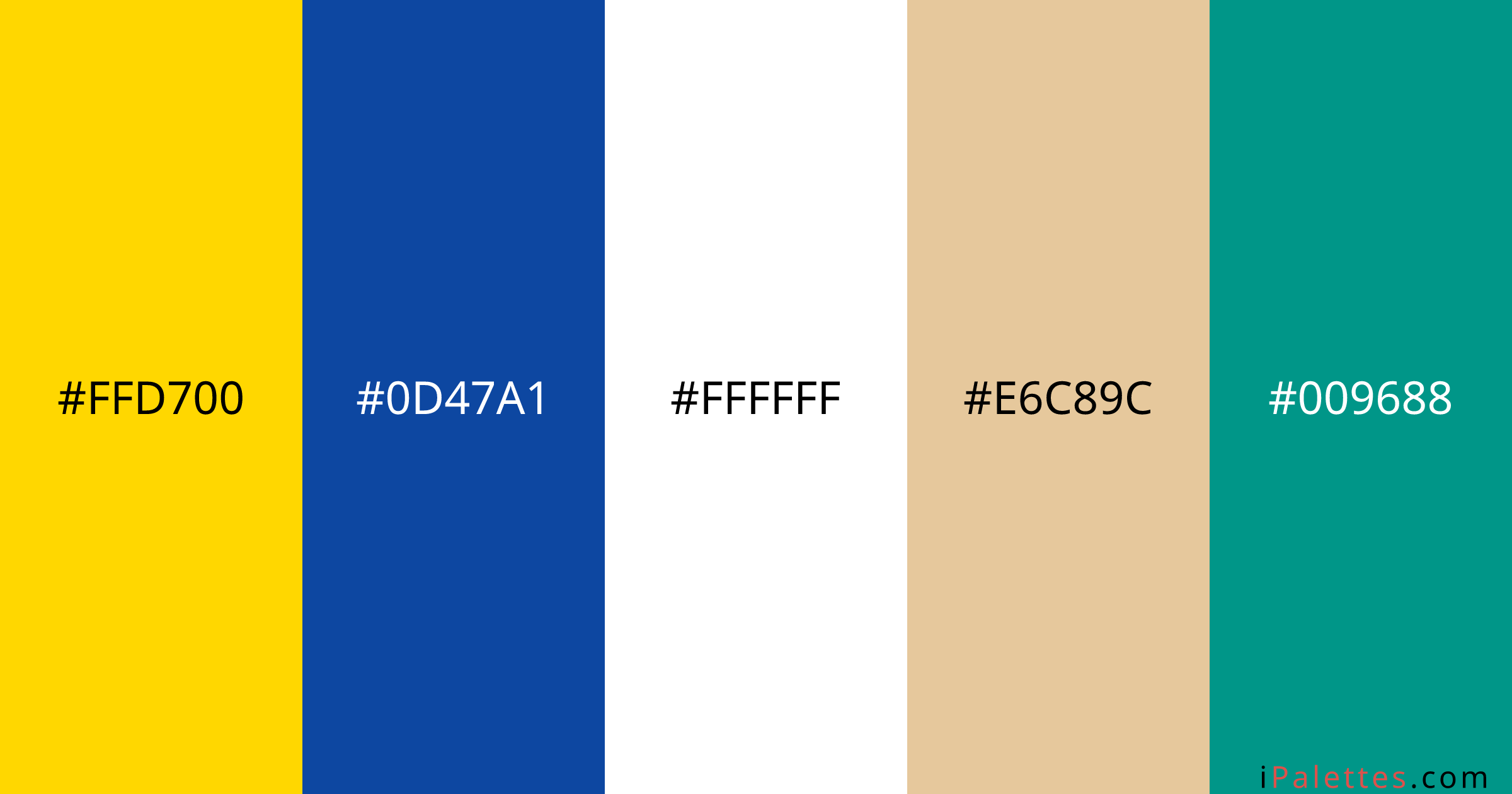 One Piece Cobra Nefertari Color Palette and colors #FFD700 #0D47A1 # ...