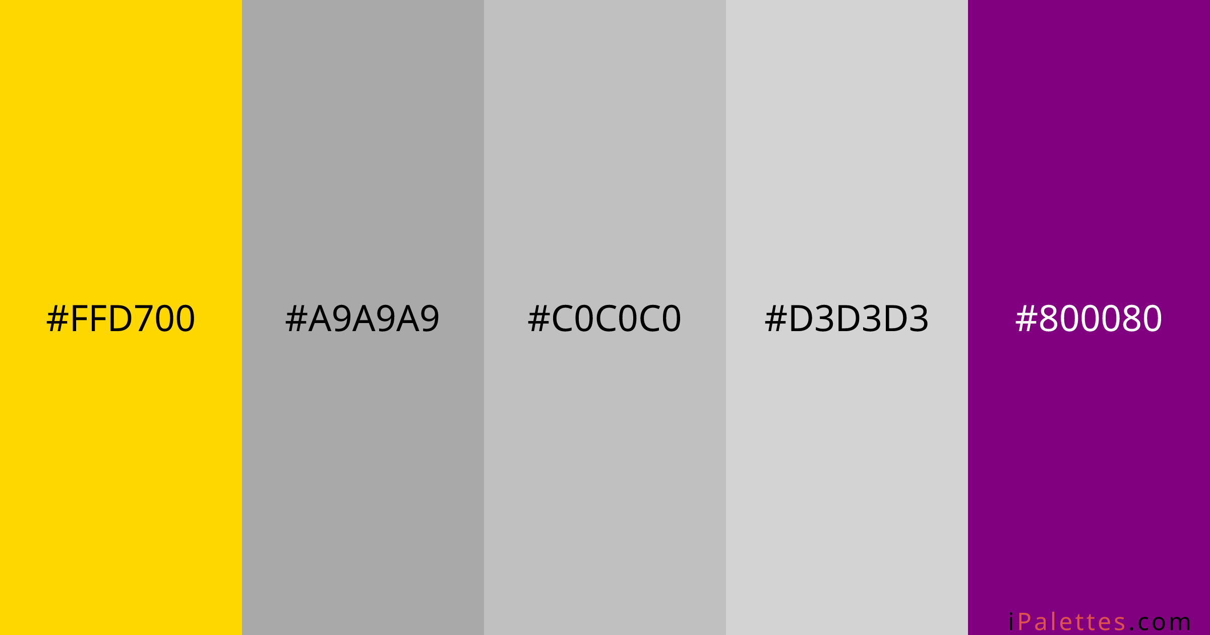 New Year Color Palette and colors #FFD700 #A9A9A9 #C0C0C0 #D3D3D3 ...