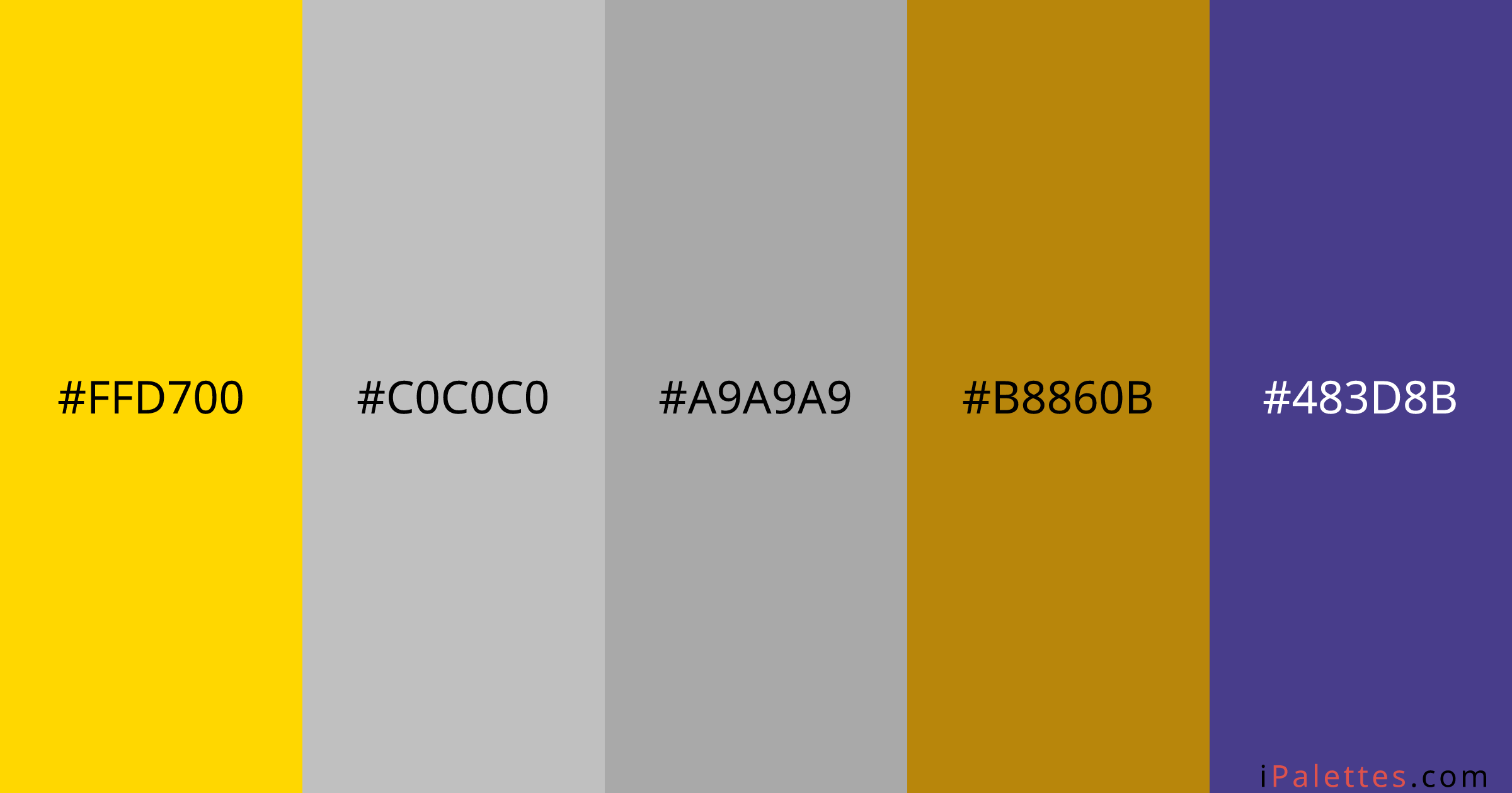 New years Color Palette and colors #FFD700 #C0C0C0 #A9A9A9 #B8860B ...