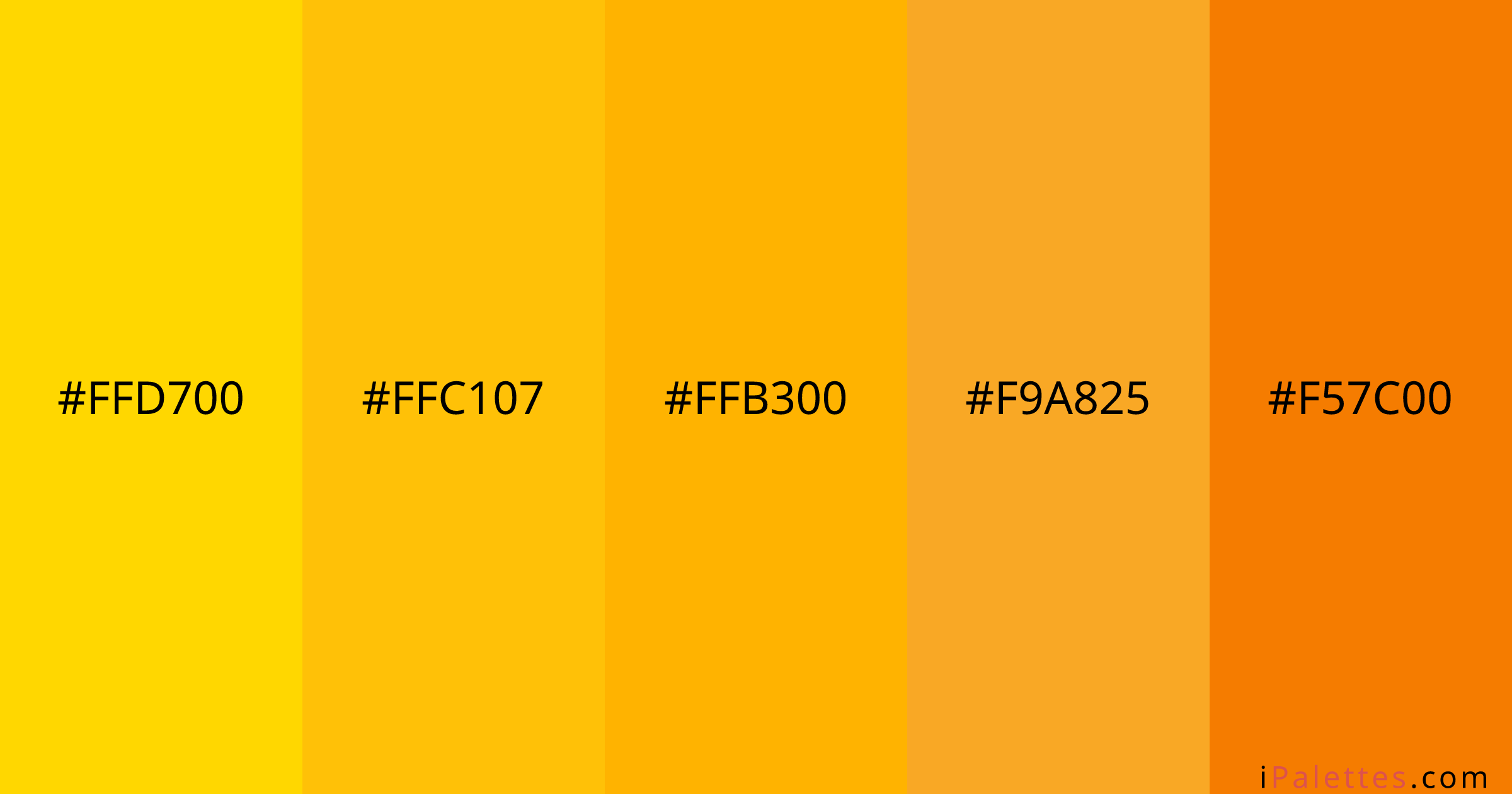 Sunflower Color Palette and colors #FFD700 #FFC107 #FFB300 #F9A825 # ...