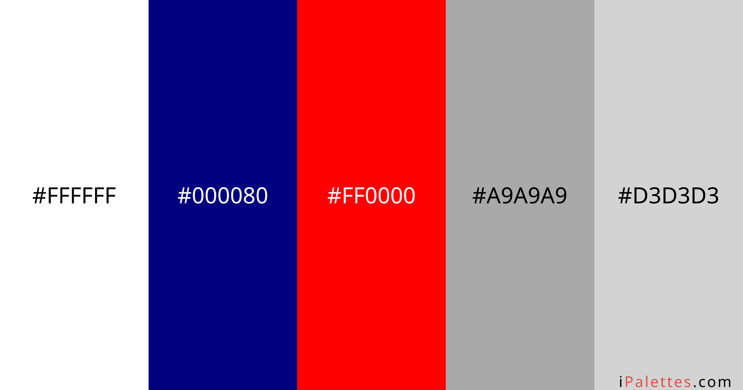 Lighthouse Color Palette and colors #FFFFFF #000080 #FF0000 #A9A9A9 # ...