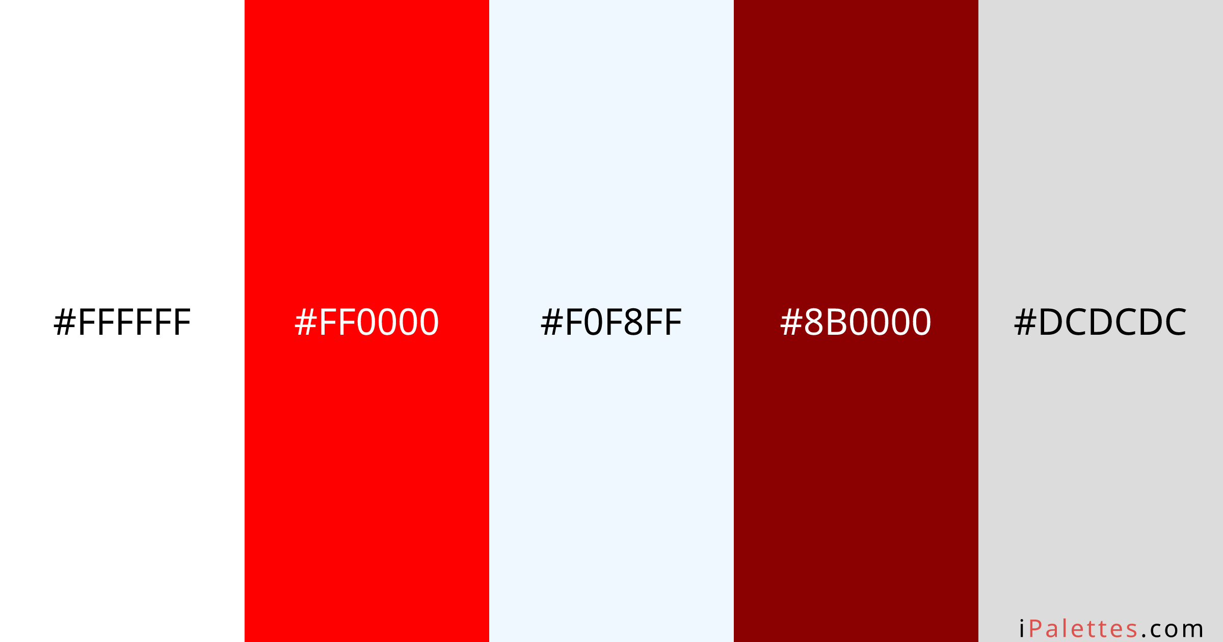 Lighthouse Color Palette and colors #FFFFFF #FF0000 #F0F8FF #8B0000 # ...