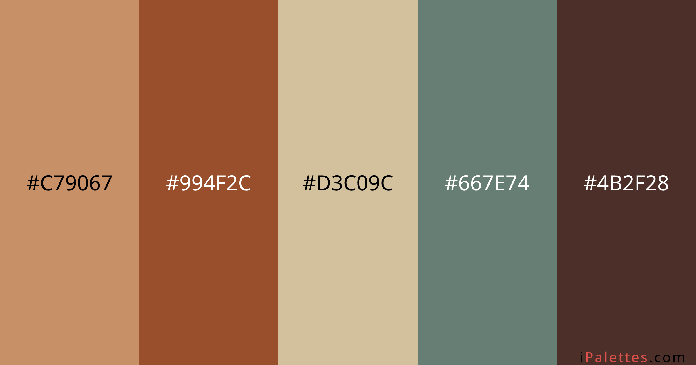 Year of the snake 2025 lover Color Palette and colors #c79067 #994f2c # ...