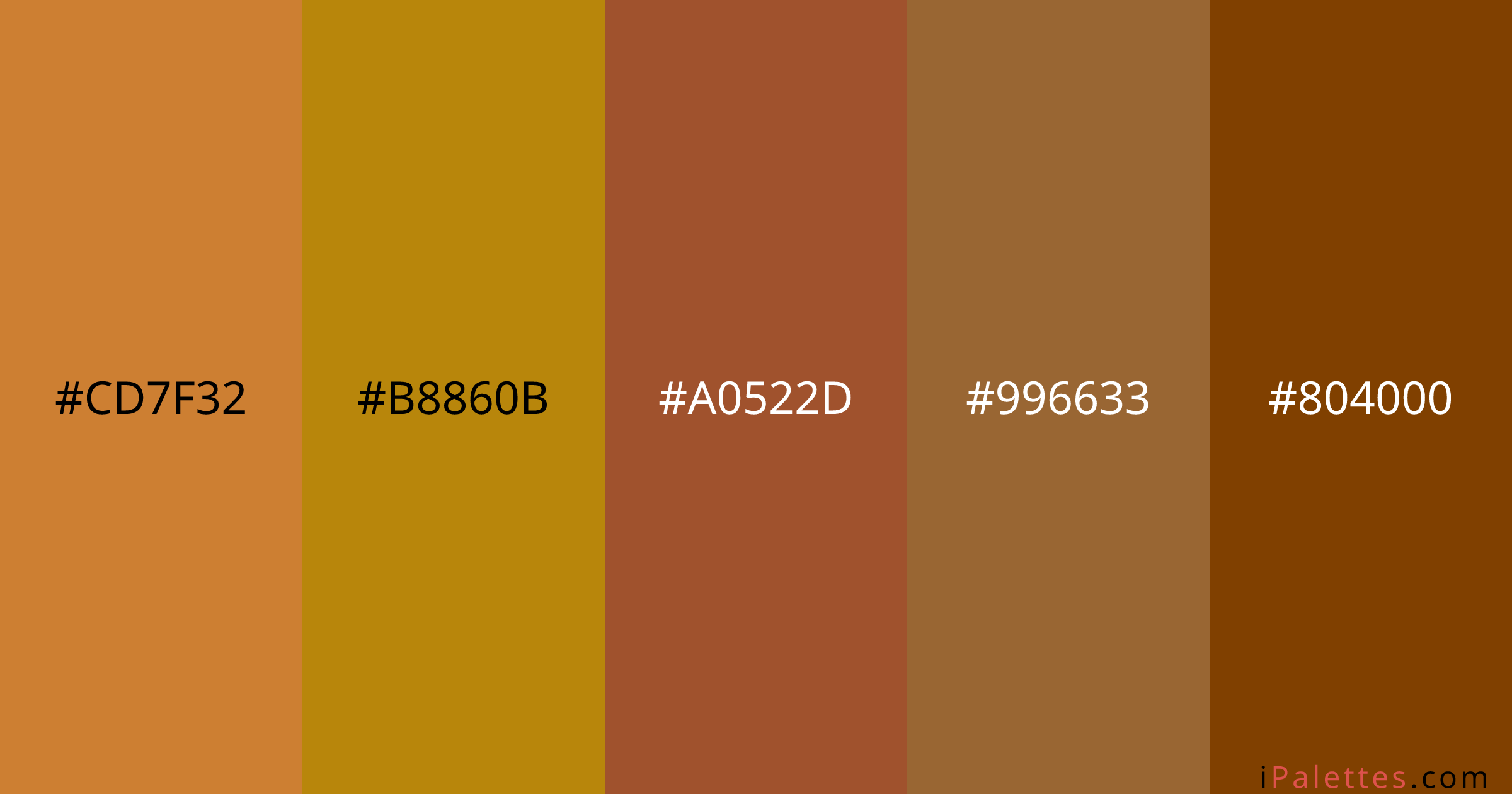 PENNY Color Palette and colors #cd7f32 #b8860b #a0522d #996633 #804000 ...
