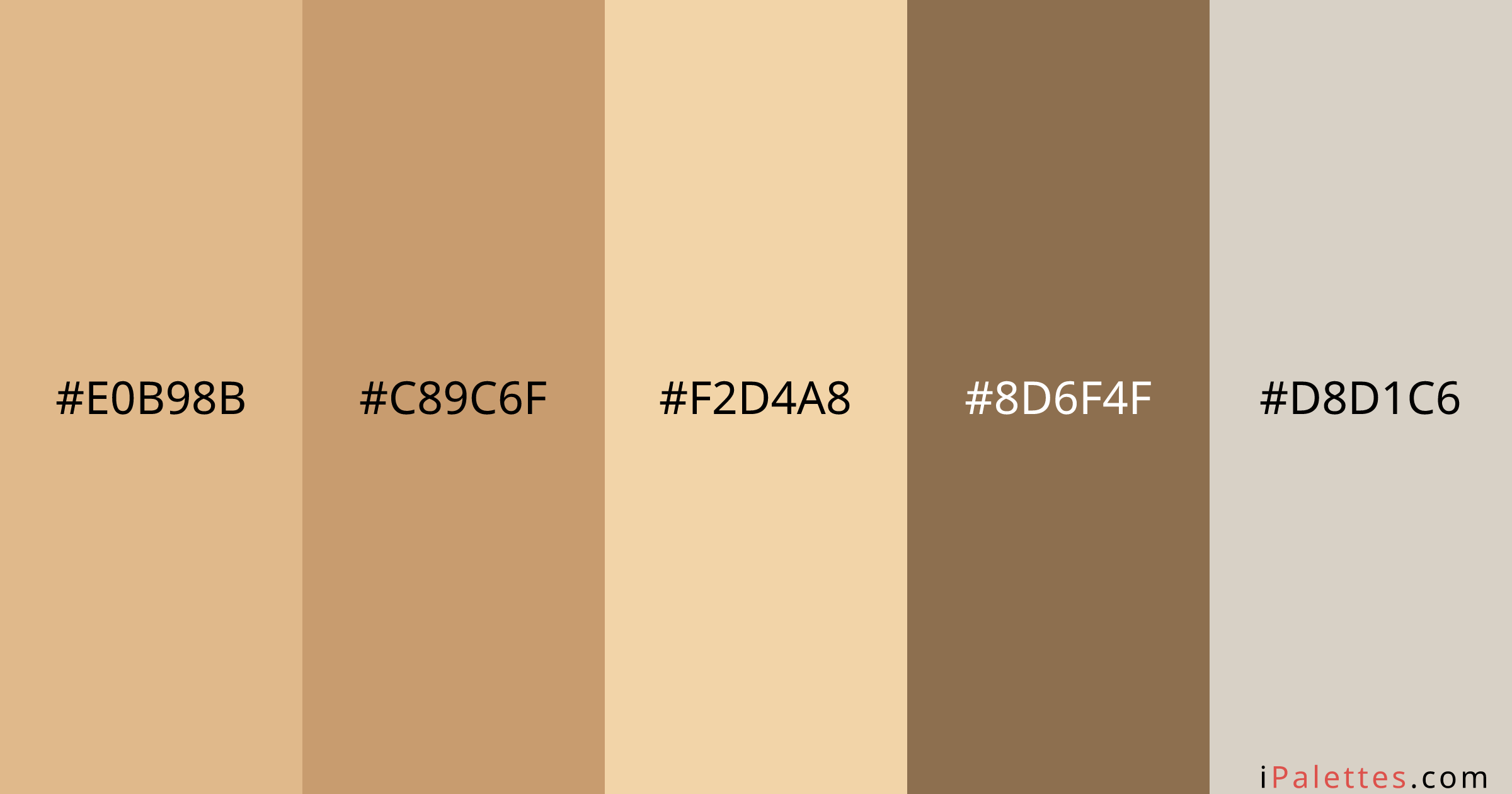 Addison Color Palette and colors #e0b98b #c89c6f #f2d4a8 #8d6f4f # ...
