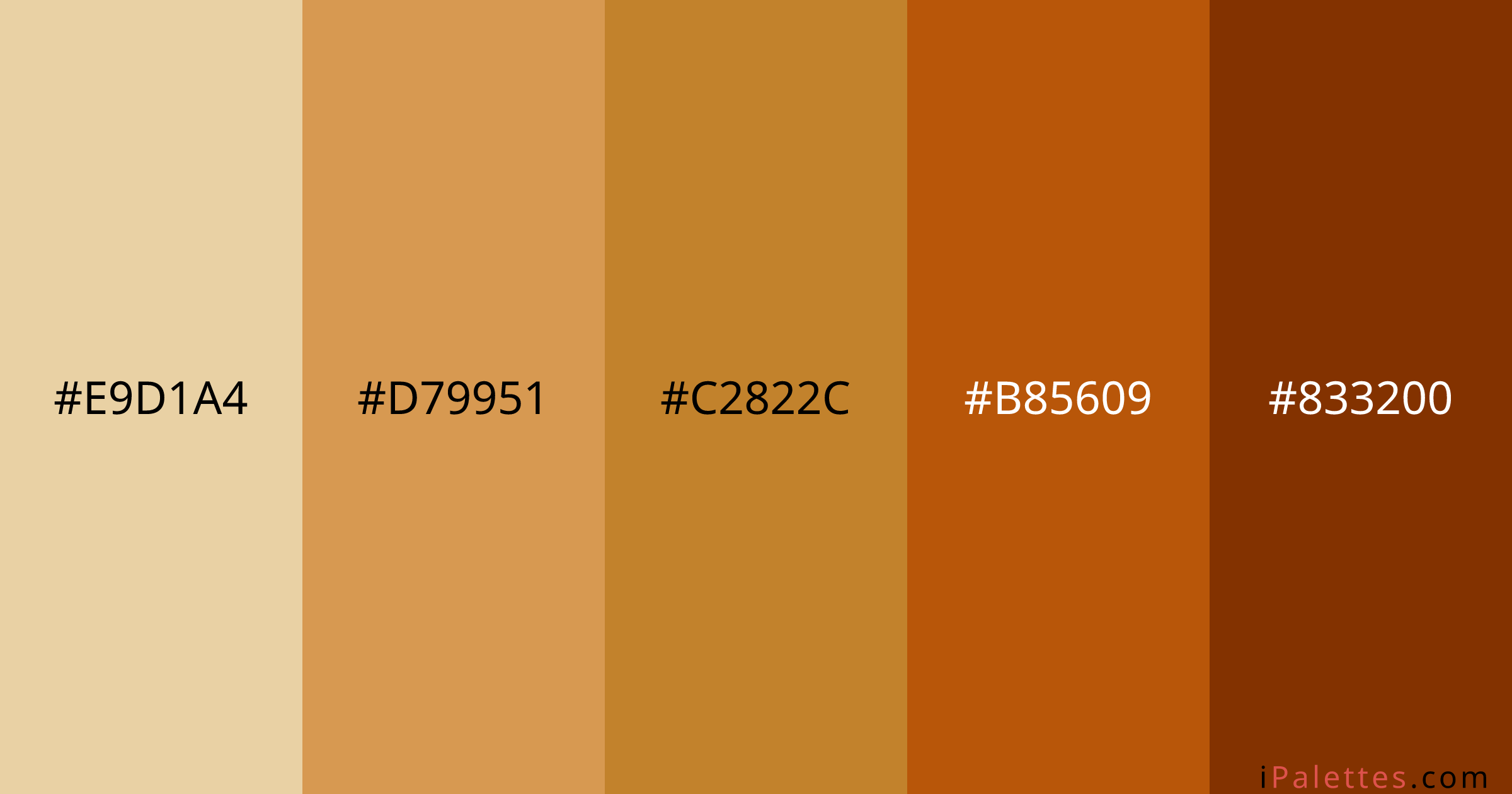 Ginger the cookie Color Palette and colors #e9d1a4 #d79951 #c2822c # ...