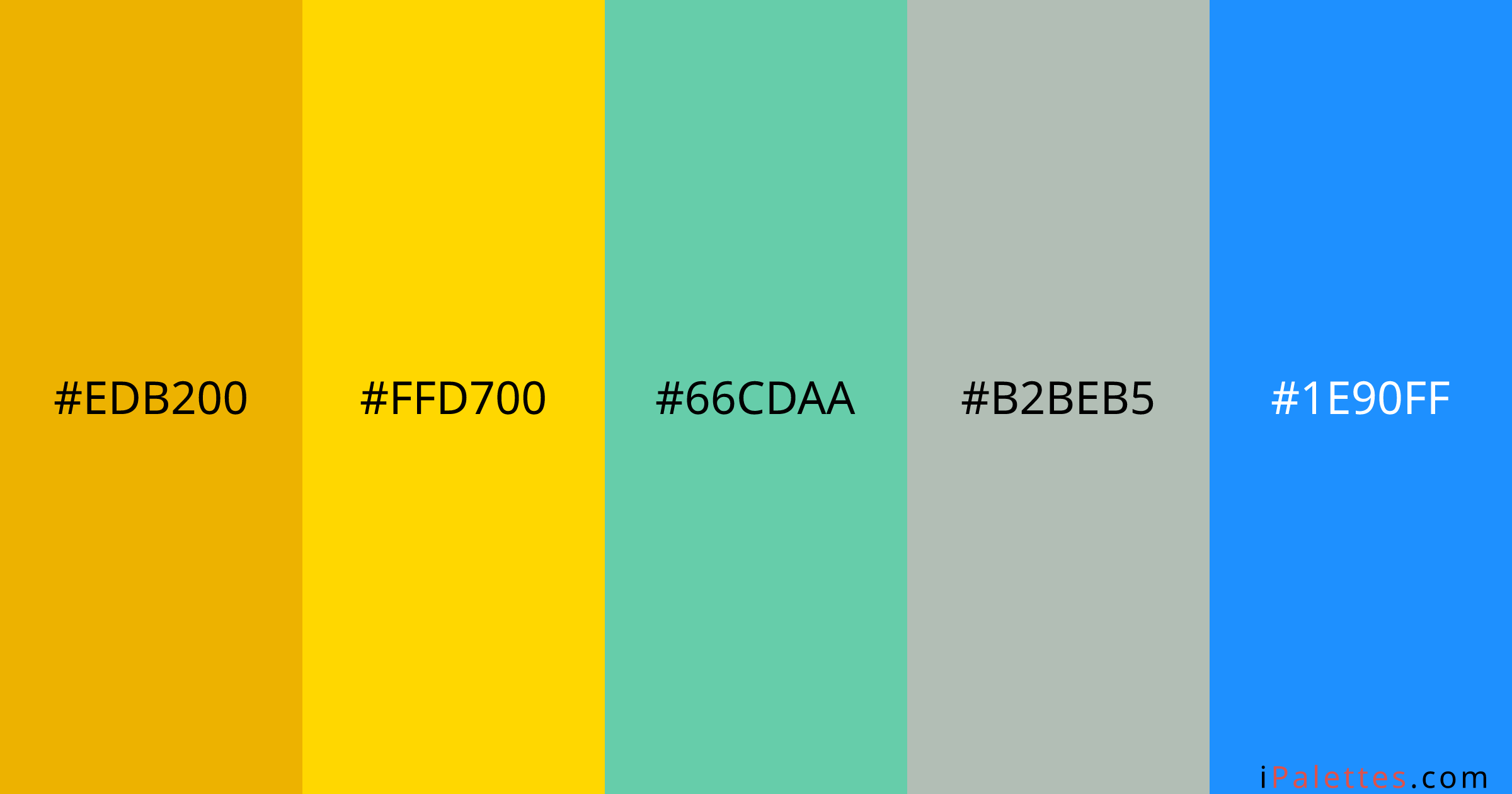 Dandicus Dancifer Color Palette and colors #edb200 #ffd700 #66cdaa # ...