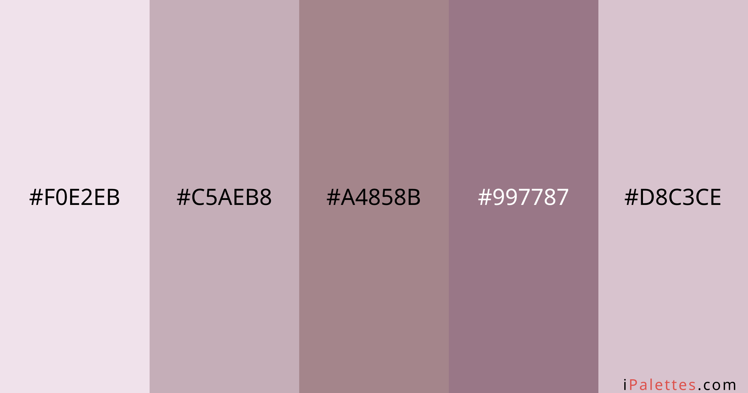 Blur Color Palette and colors #f0e2eb #c5aeb8 #a4858b #997787 #d8c3ce ...
