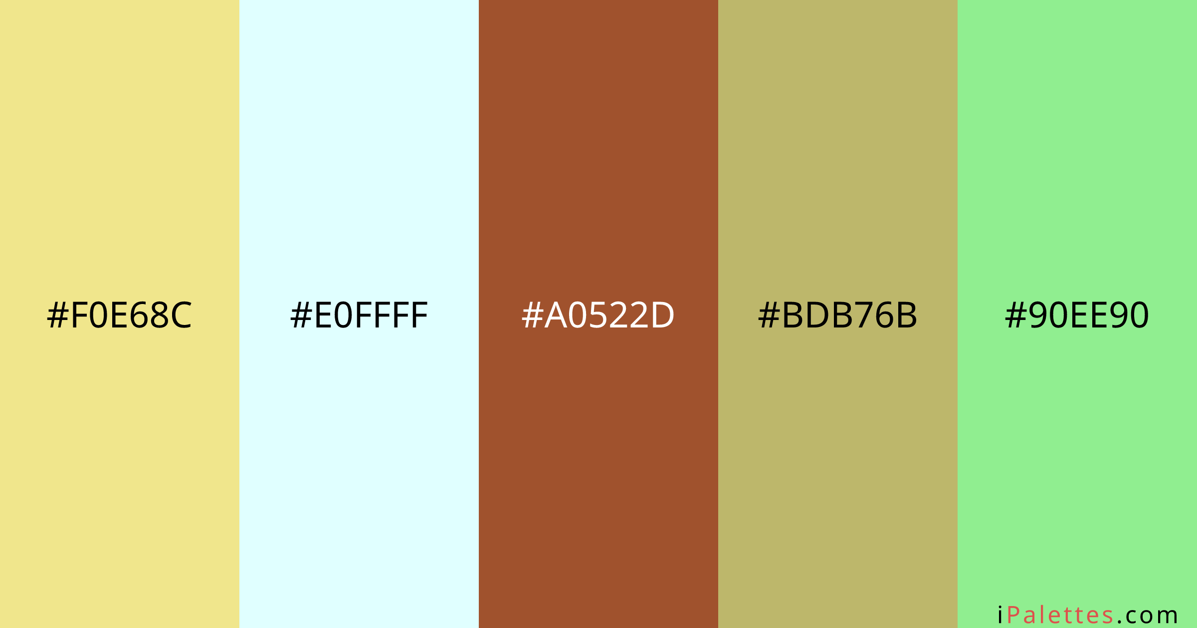 Baby Boy Color Palette and colors #f0e68c #e0ffff #a0522d #bdb76b ...
