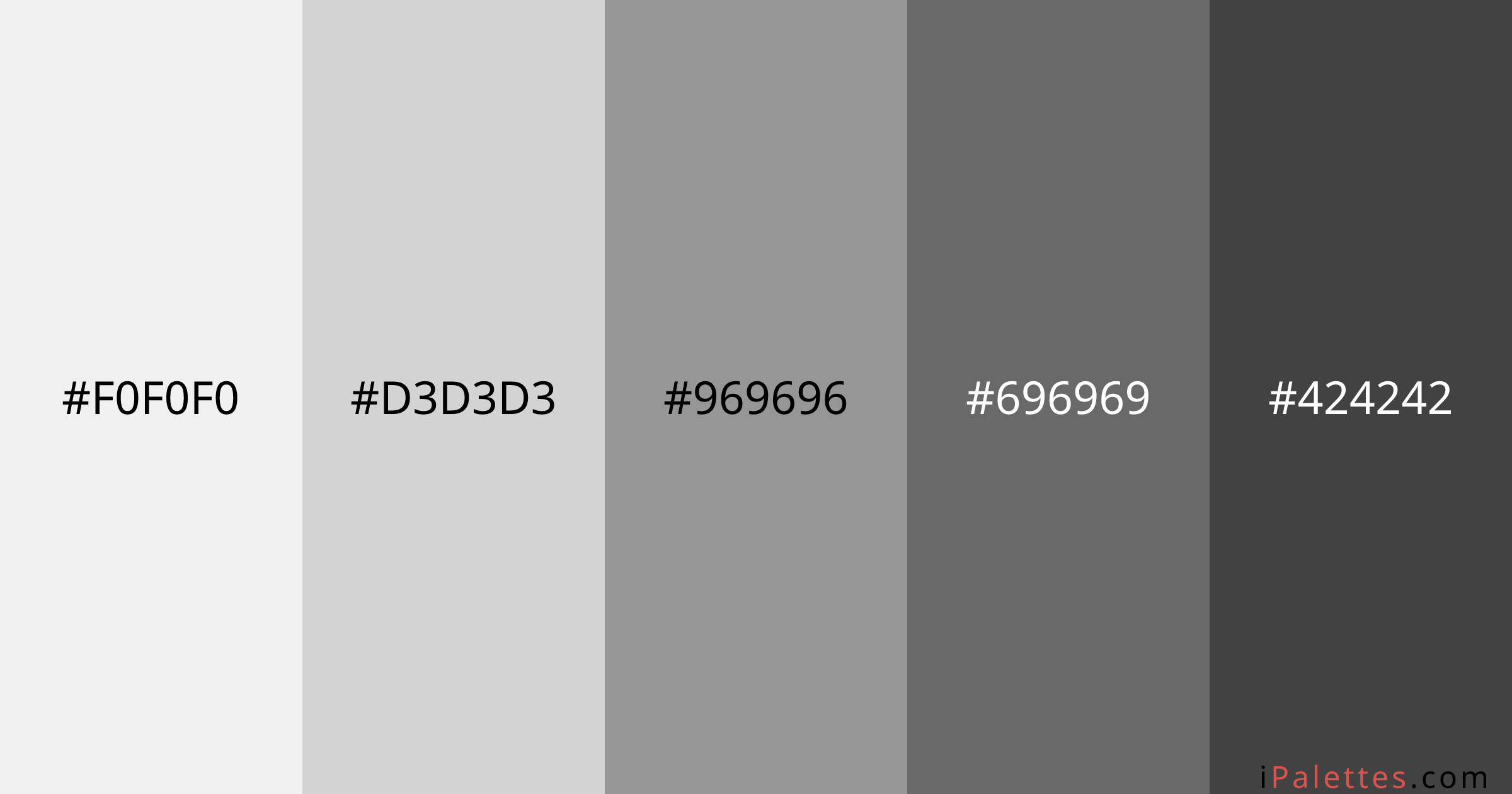 Test Color Palette and colors #f0f0f0 #d3d3d3 #969696 #696969 #424242 ...