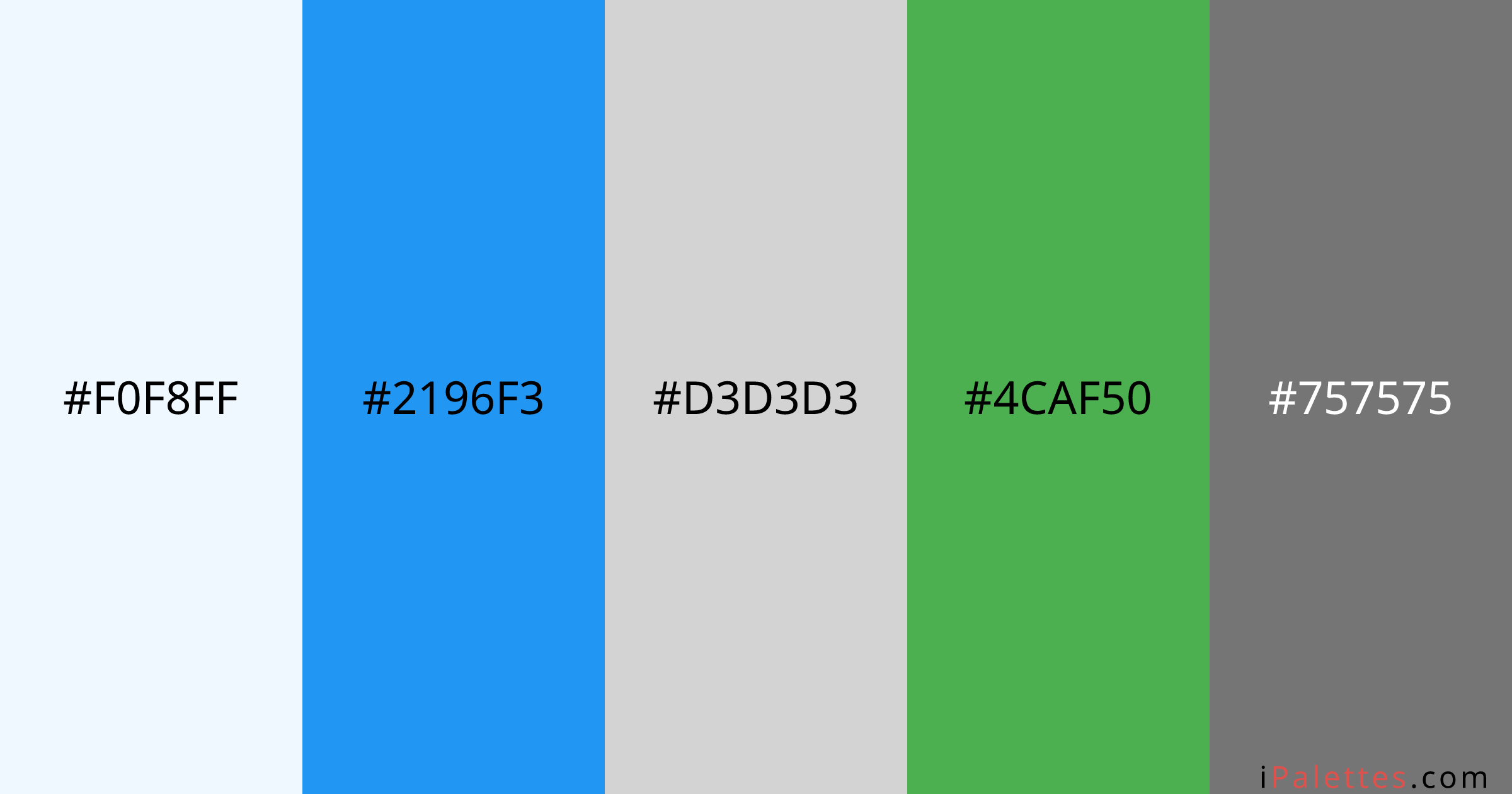 Windows 11 Color Palette and colors #f0f8ff #2196f3 #d3d3d3 #4caf50 ...