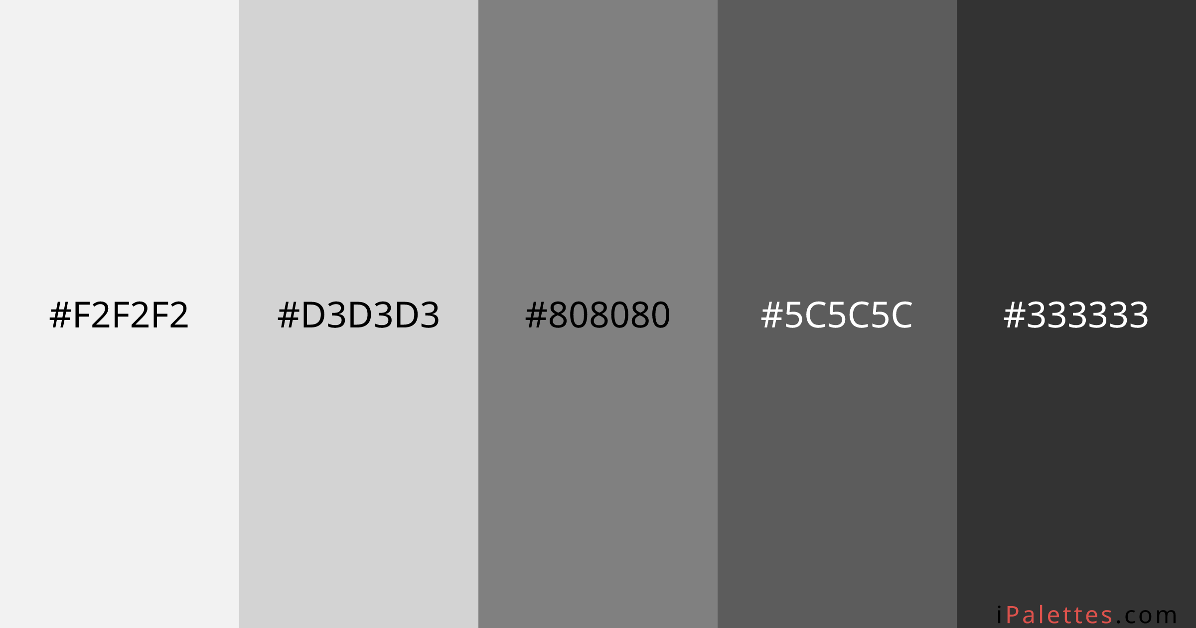 Convenience Color Palette and colors #f2f2f2 #d3d3d3 #808080 #5c5c5c ...