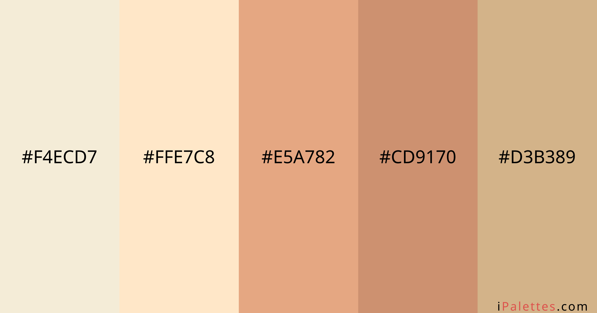 Morning Color Palette and colors #f4ecd7 #ffe7c8 #e5a782 #cd9170 # ...